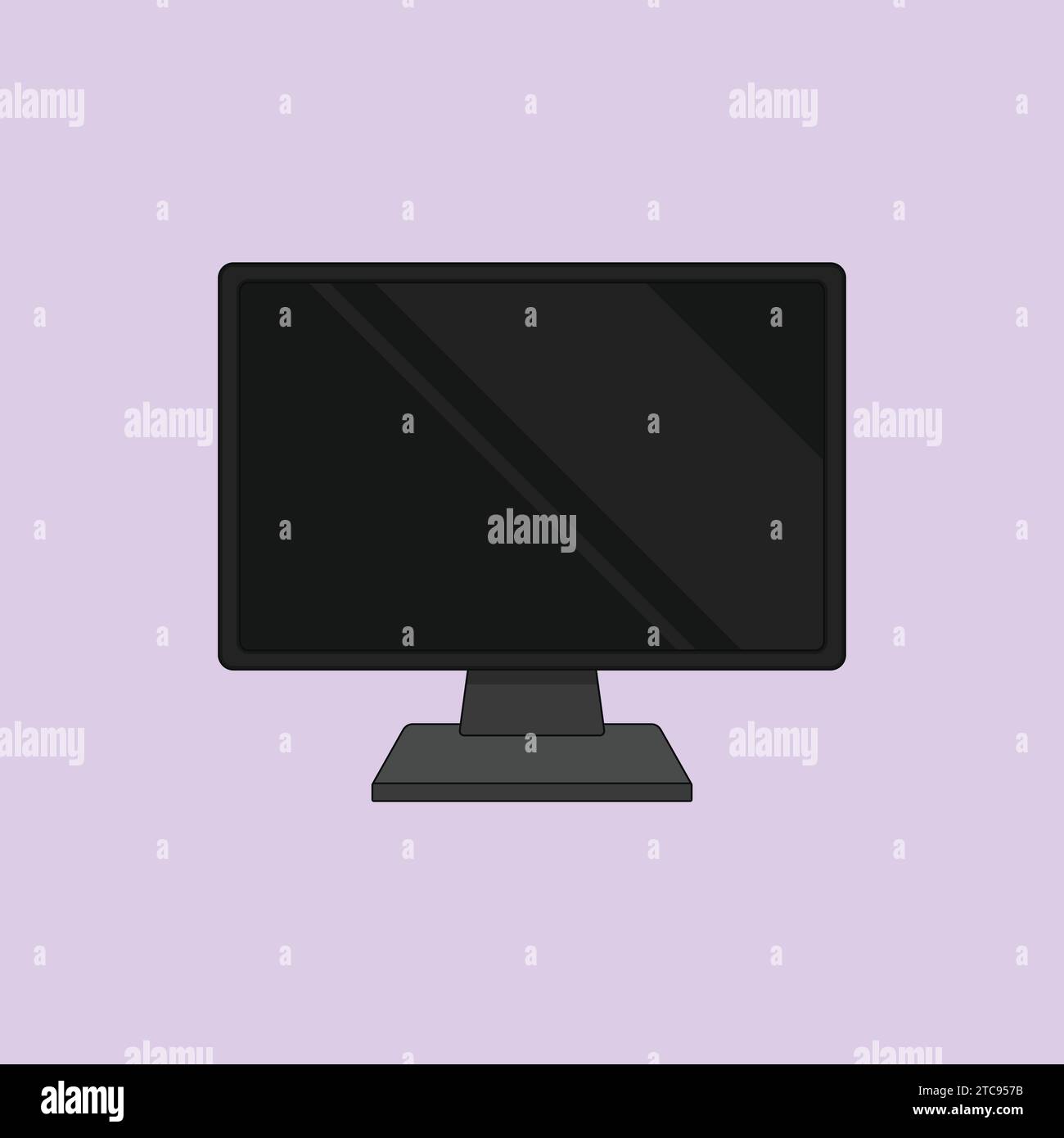 Flat Monitor Icon Vector Illustration PC gaming HDMI TV Stock Vector ...