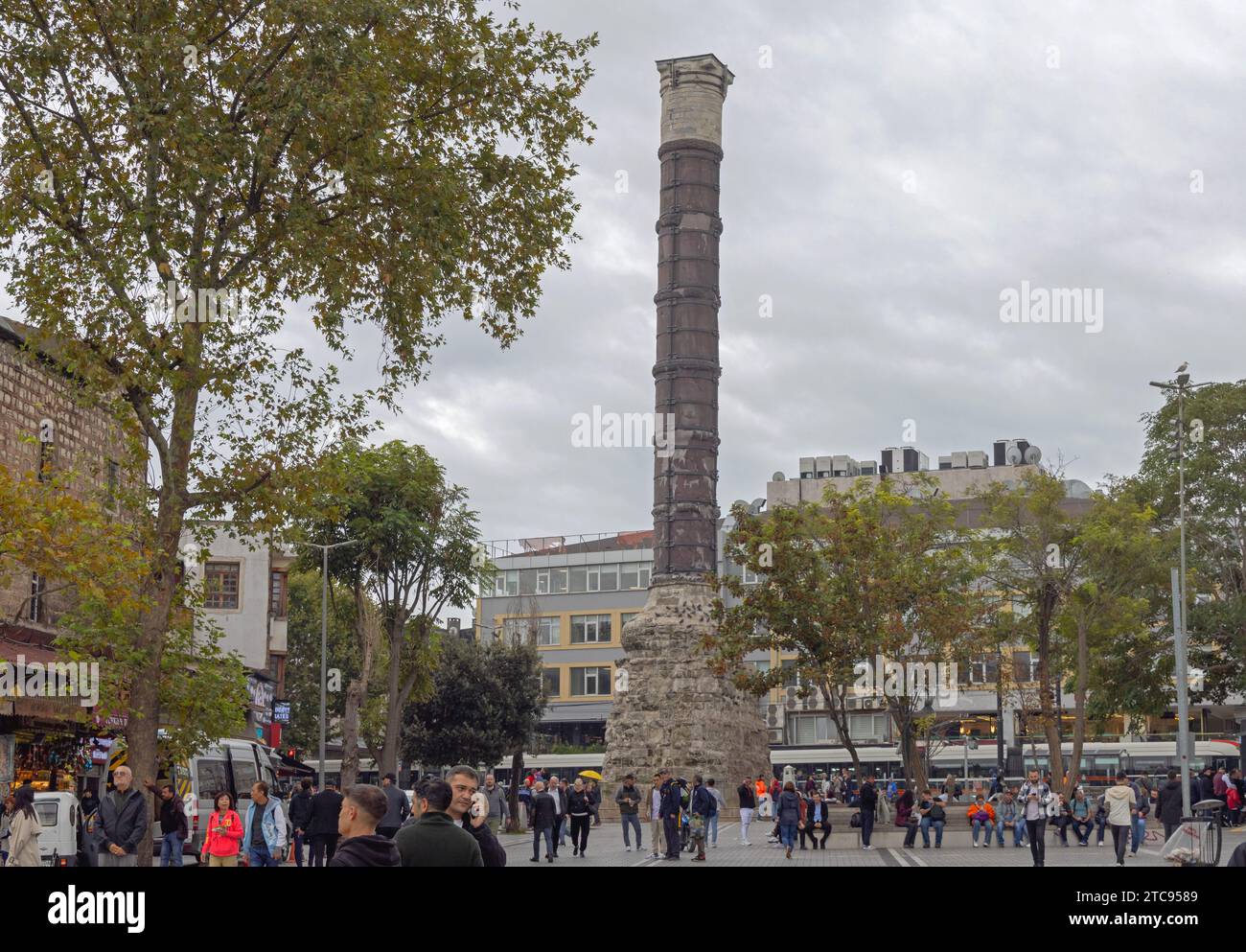 Istanbul, Turkey - October 18, 2023: Column of Constantine at Vezirhan ...