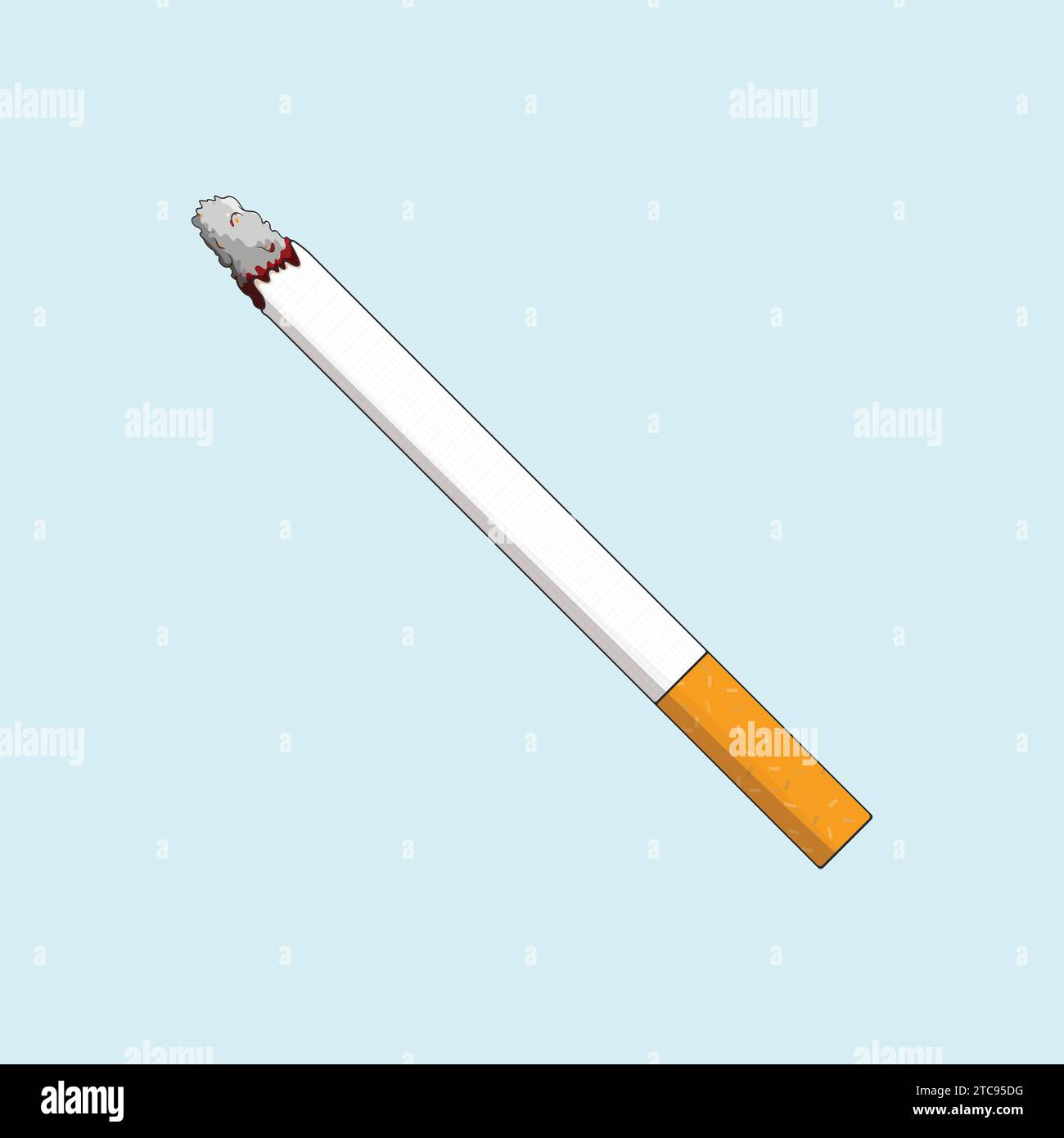 Cigarette Vector Illustration Icon Smocking Burning Cigarette Stock ...