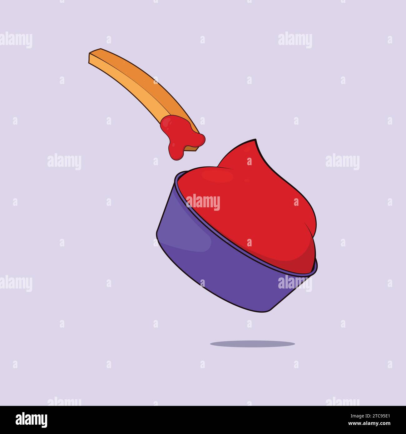 Ketchup Sauce with French Fry Illustration Icon Vector Tomato Ketchup ...