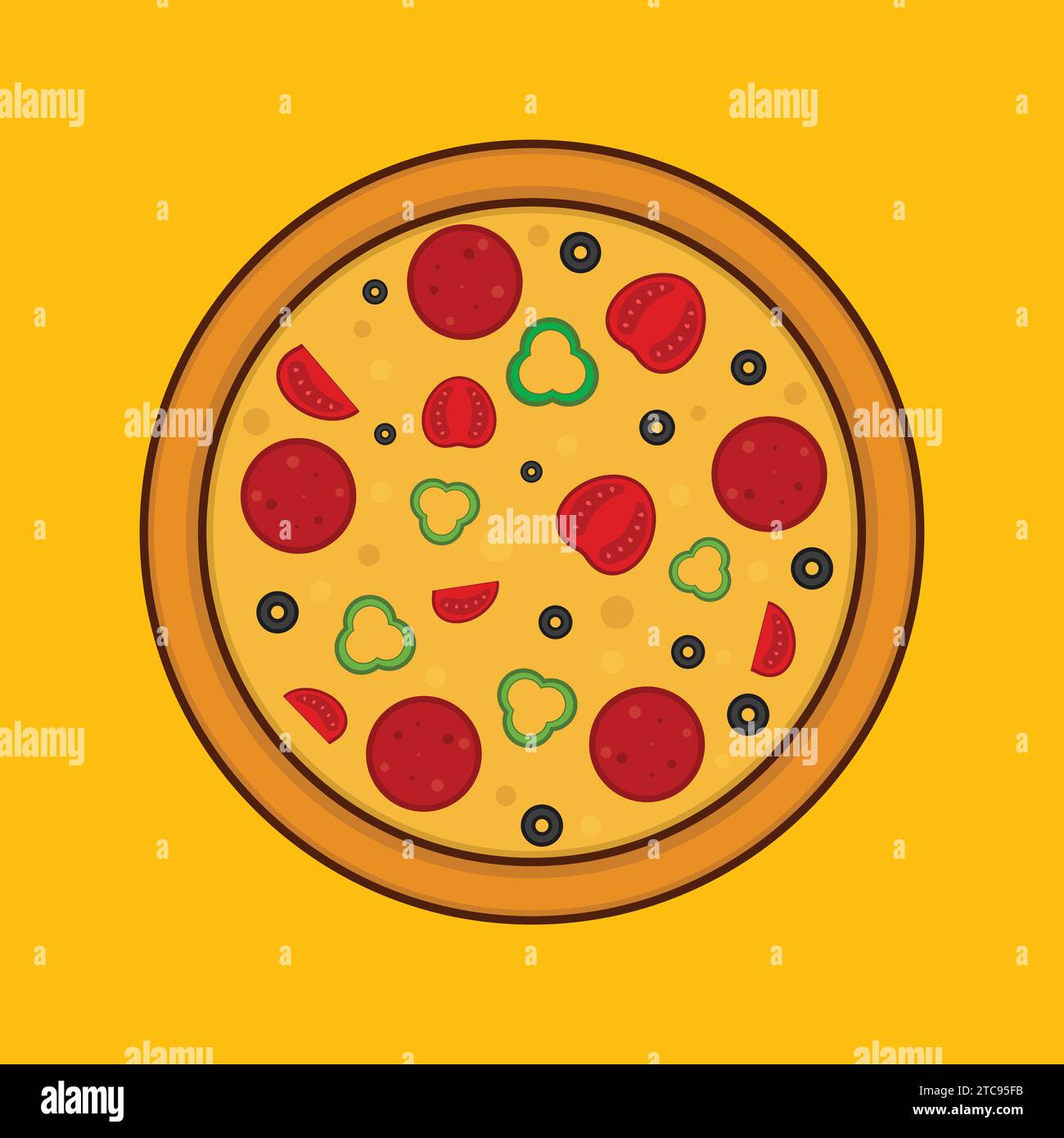 Delicious Pepperoni Pizza Illustration Vector Stock Vector Image & Art ...