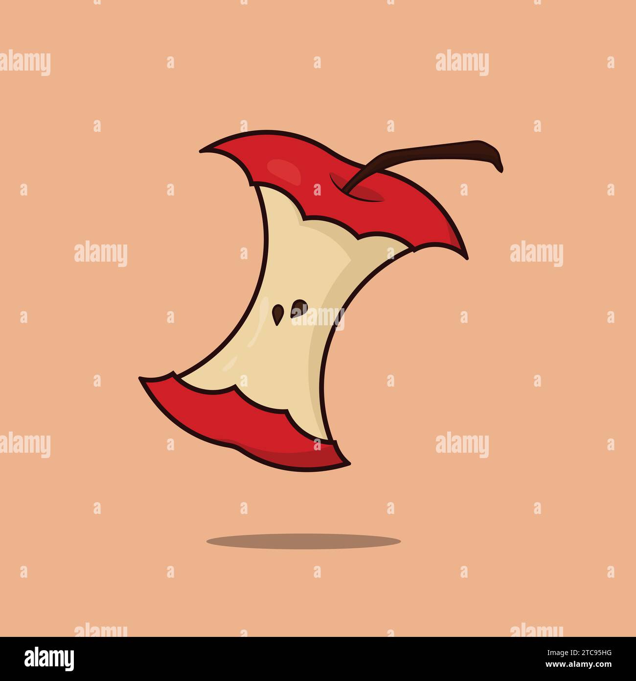 Be eaten apple Stock Vector Images - Alamy