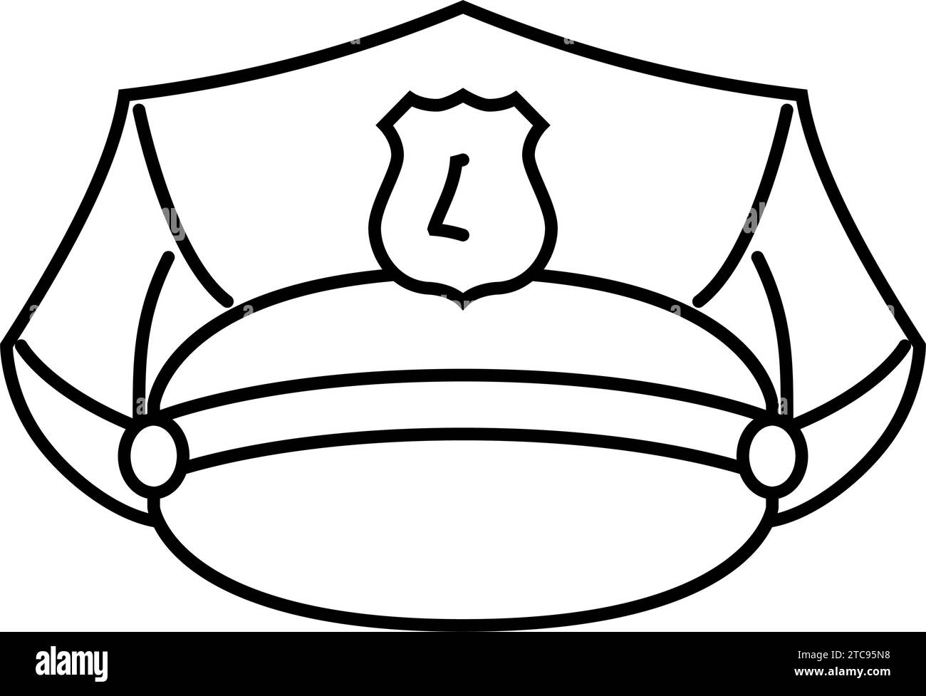 police hat crime line icon vector illustration Stock Vector Image & Art ...