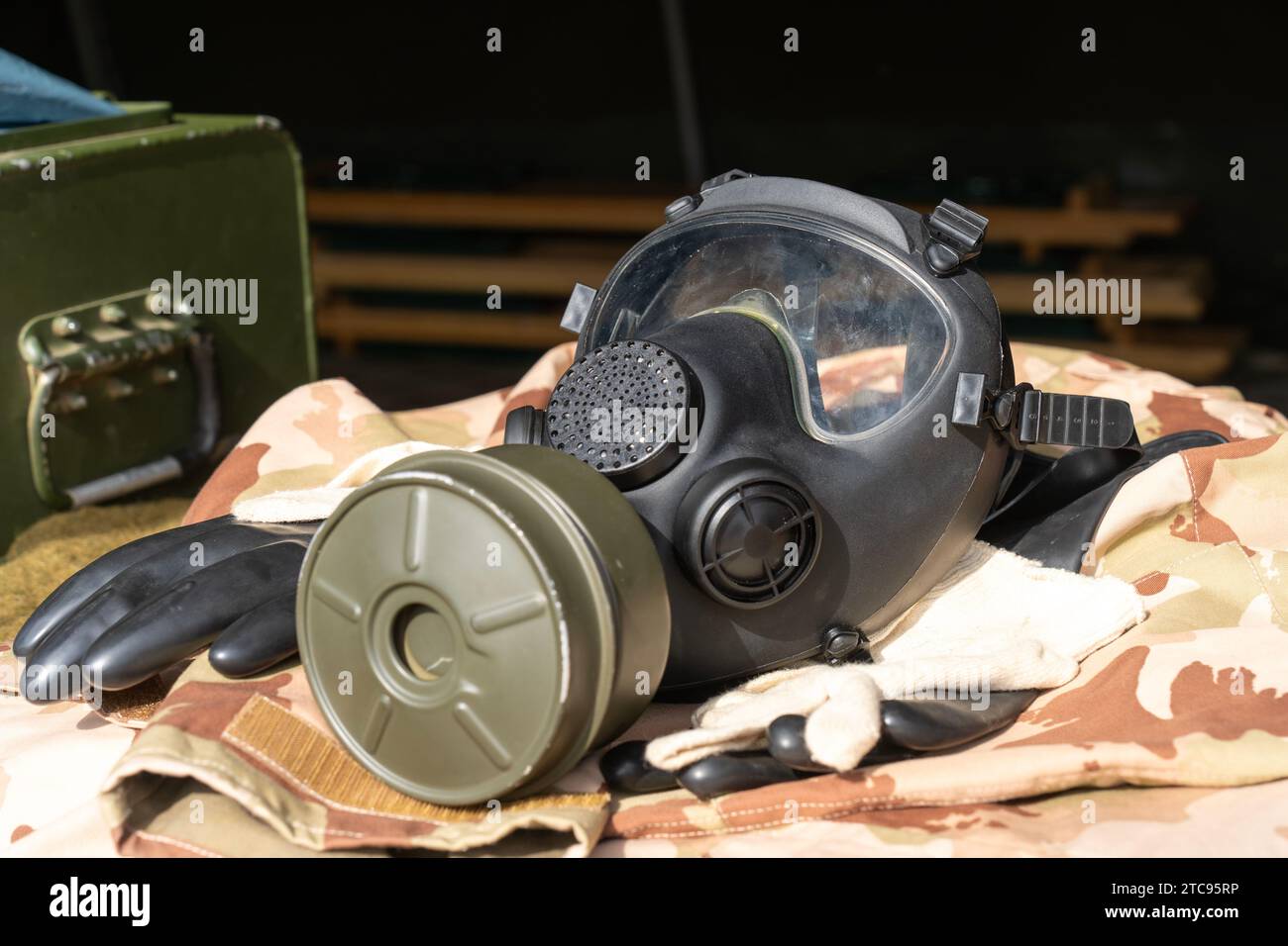 Military gas mask and chemical protection equipment Stock Photo - Alamy