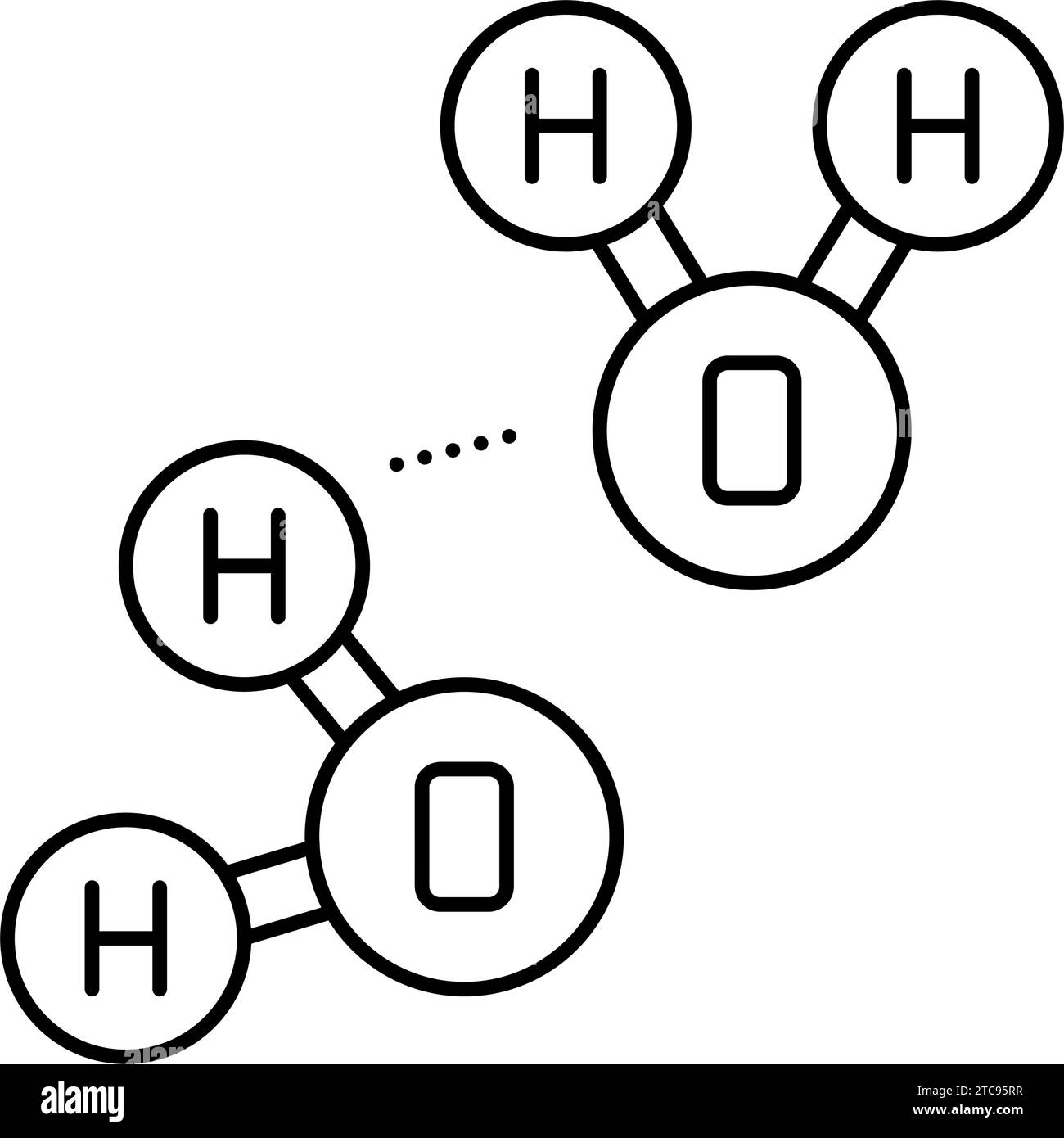 hydrogen bonding biochemistry line icon vector illustration Stock ...