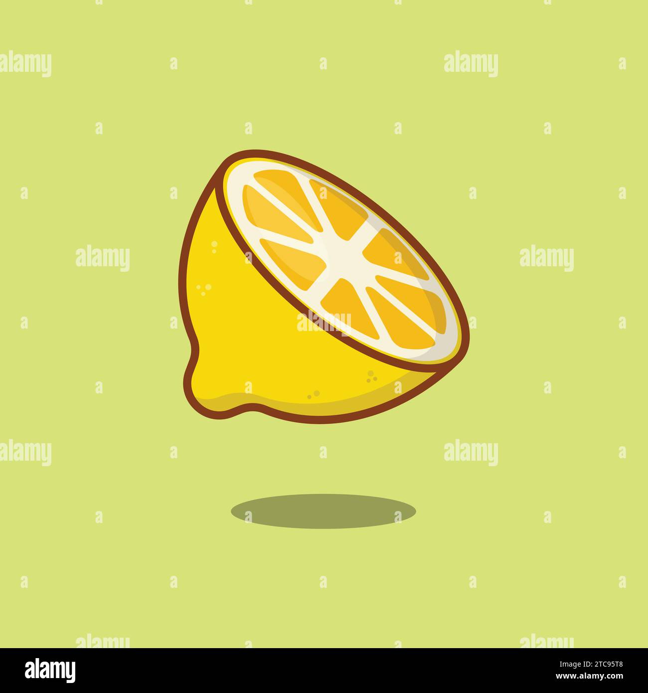 Fresh Half cut Lemon Illustration Vector Icon Stock Vector Image & Art ...