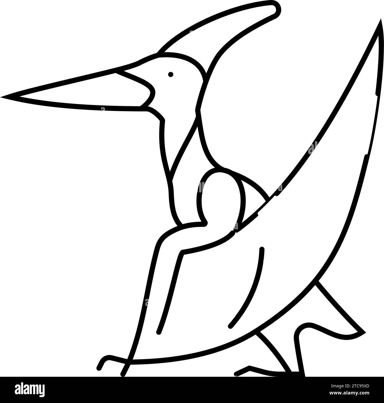 pteranodon dinosaur animal line icon vector illustration Stock Vector ...