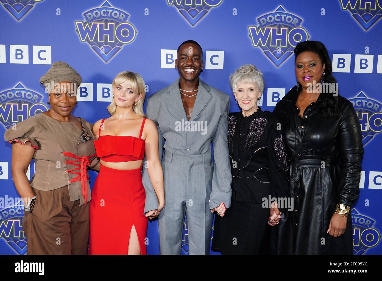 (left to right ) Angela Wynter, Millie Gibson, Ncuti Gatwa, Anita Dobson and Michelle Greenidge ...