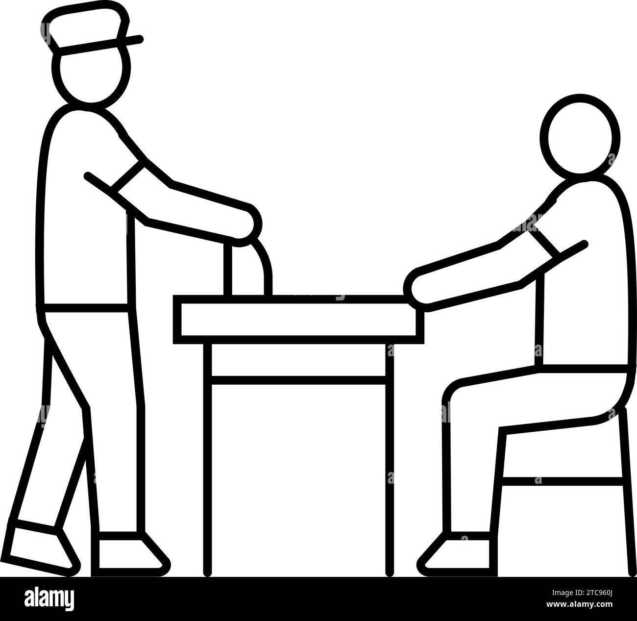 police interrogation crime line icon vector illustration Stock Vector ...