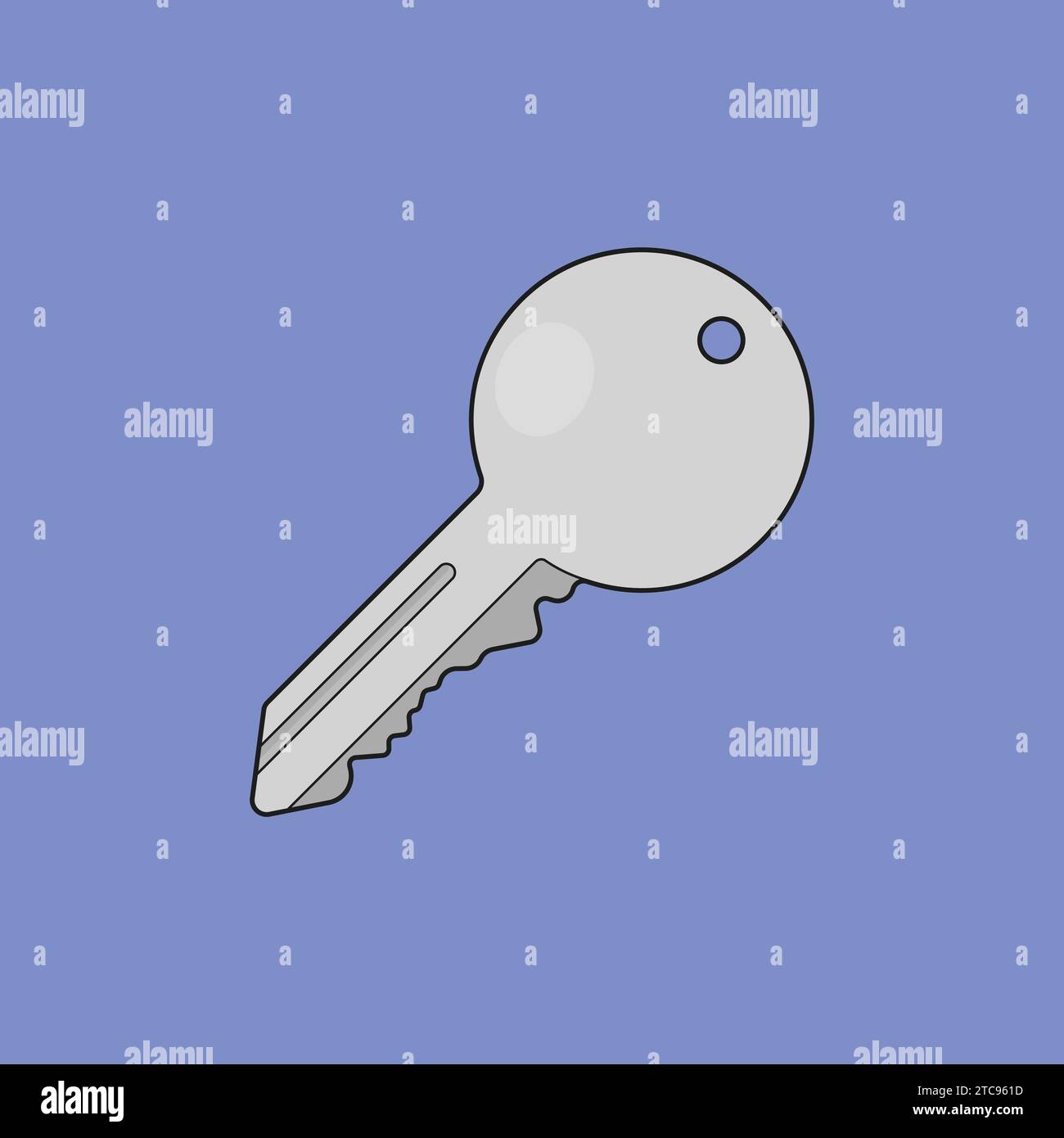 Flat Silver Key Illustration Vector Locker Security Stock Vector Image ...