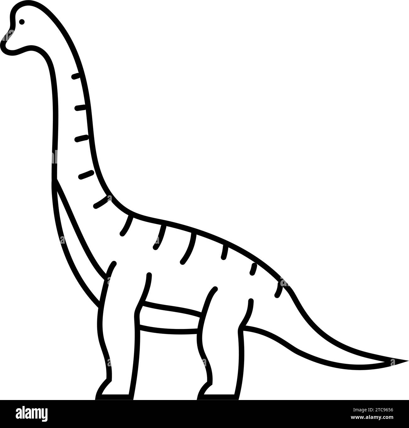 brachiosaurus dinosaur animal line icon vector illustration Stock ...