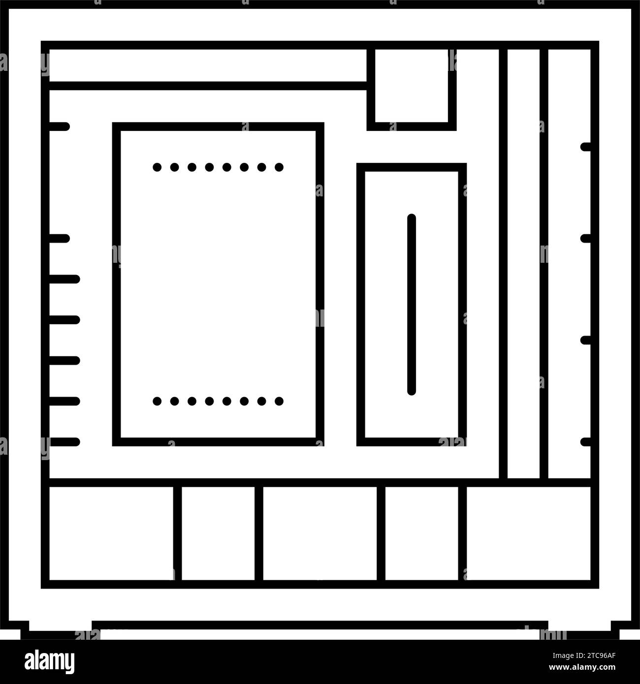 computer case gaming pc line icon vector illustration Stock Vector ...