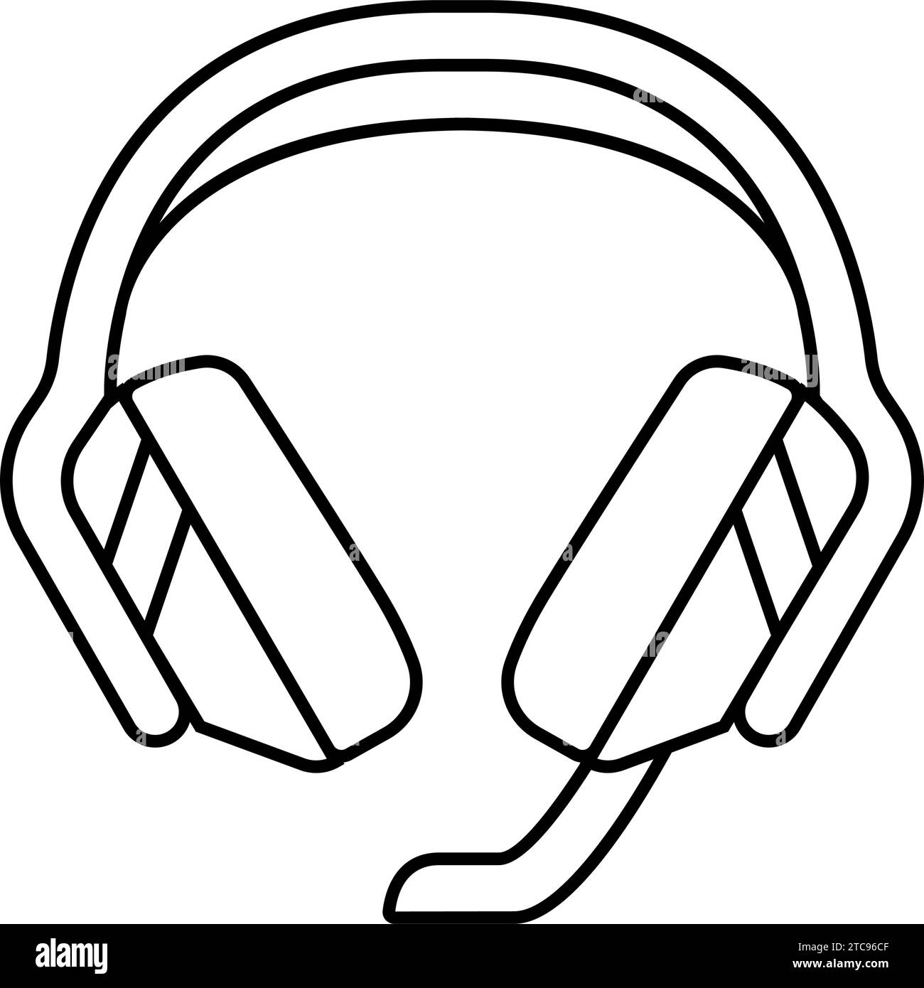 headset gaming pc line icon vector illustration Stock Vector Image ...