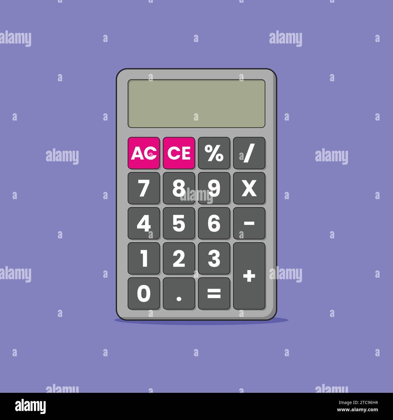 Flat Basic Mathematical Calculator Icon Illustration Vector School