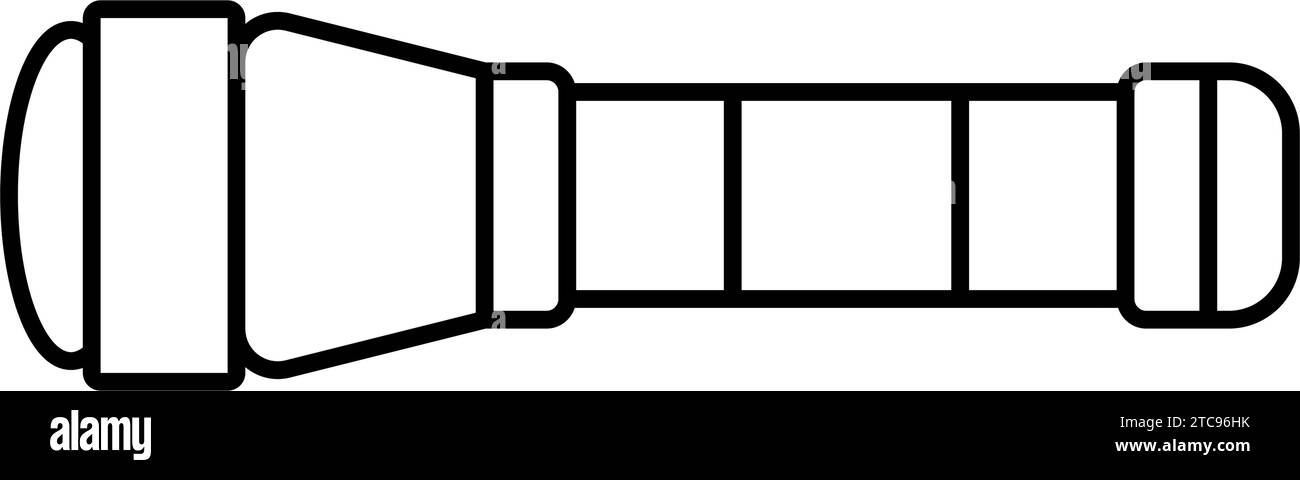 police flashlight crime line icon vector illustration Stock Vector ...