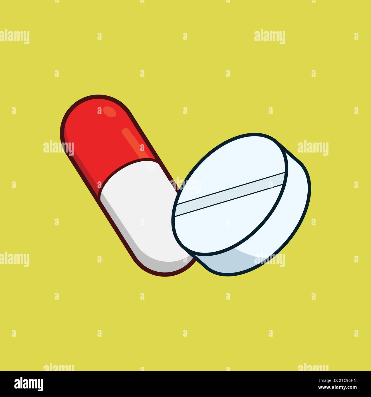 Medicine Tablets Illustration Vector Icon Health Care Tablets Icon ...