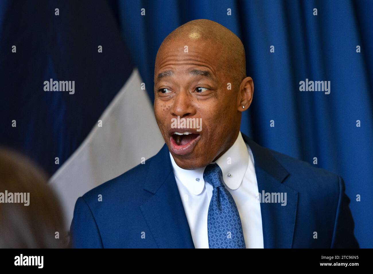 Mayor Eric Adams makes a youth and workforce-related announcement as ...