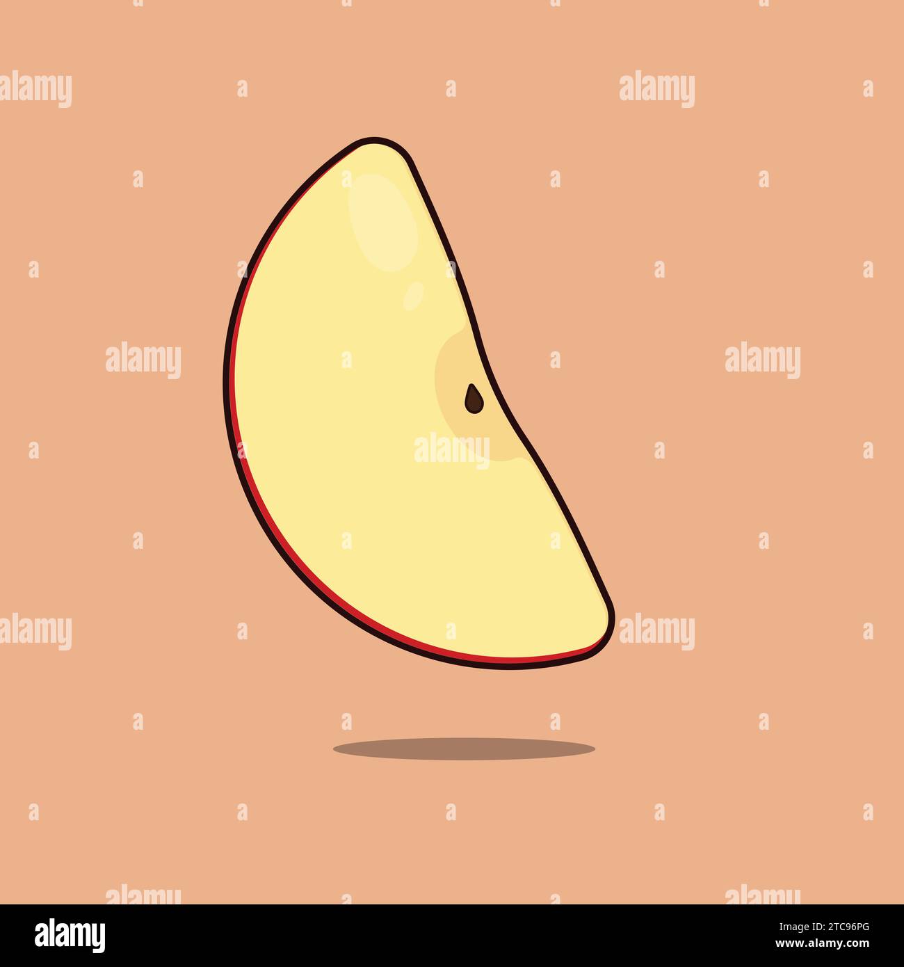 Fresh Apple Slice Fruit Vector Icon Illustration Stock Vector Image ...