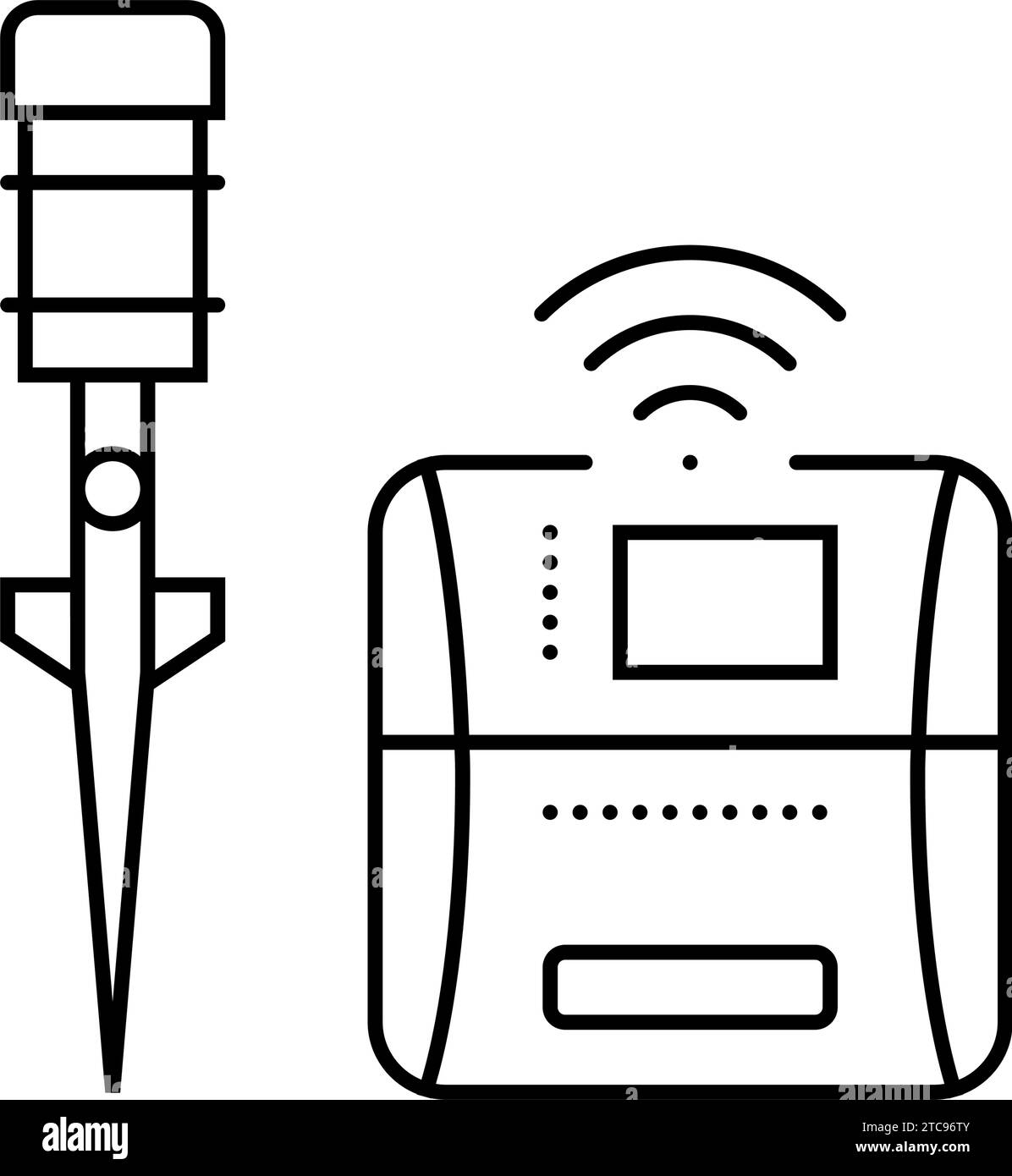 smart lawn sprinkler home line icon vector illustration Stock Vector ...