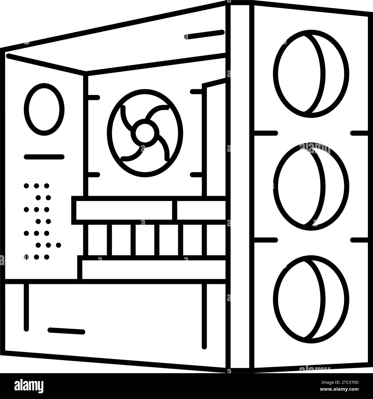 desktop gaming pc line icon vector illustration Stock Vector Image ...