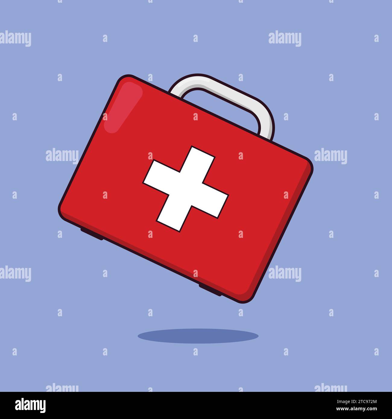 Flat First Aid Med Kit Medical Health Icon Illustration Vector Stock ...