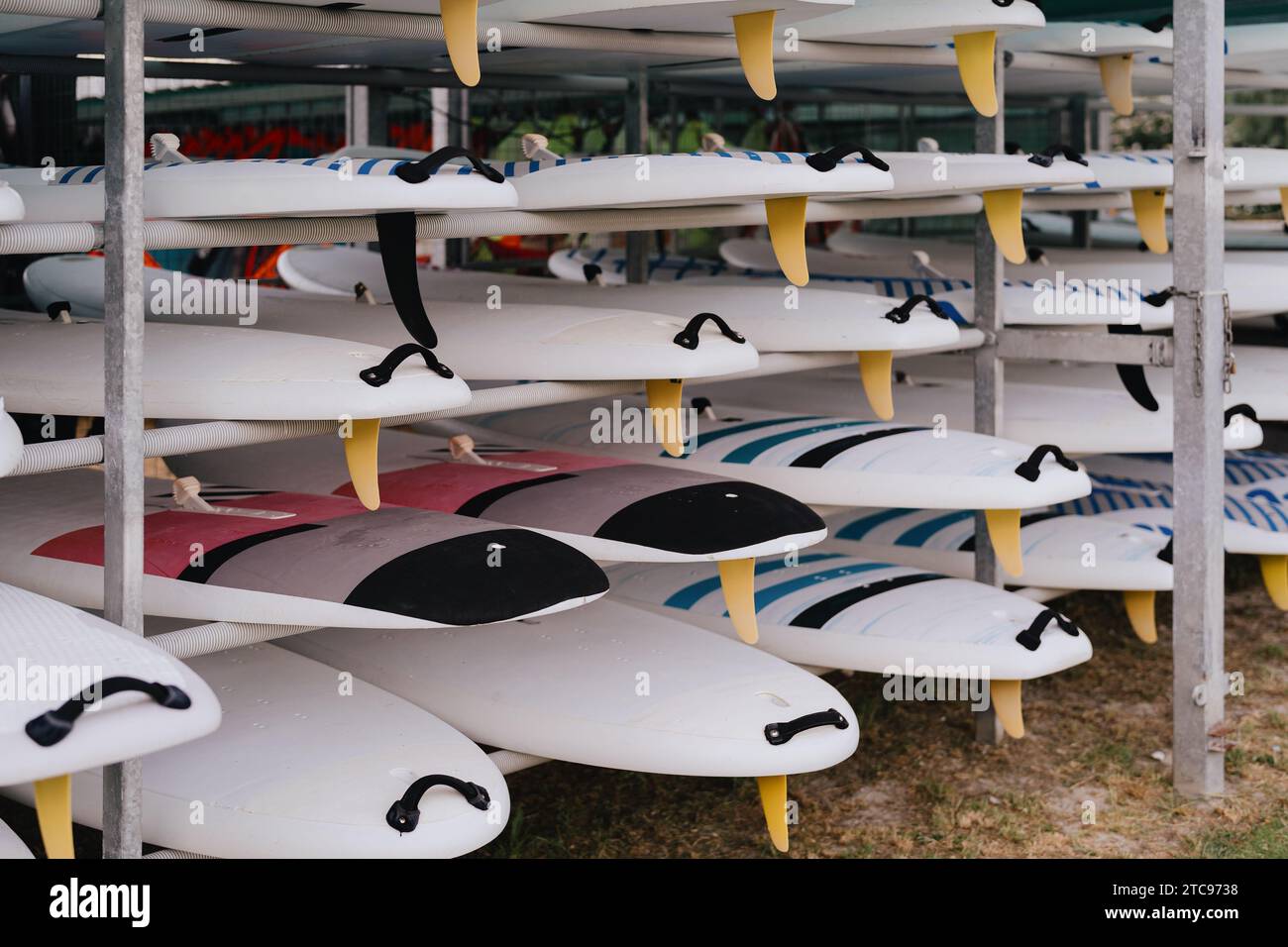 Ready for Action: Surfboards in Storage Stock Photo - Alamy
