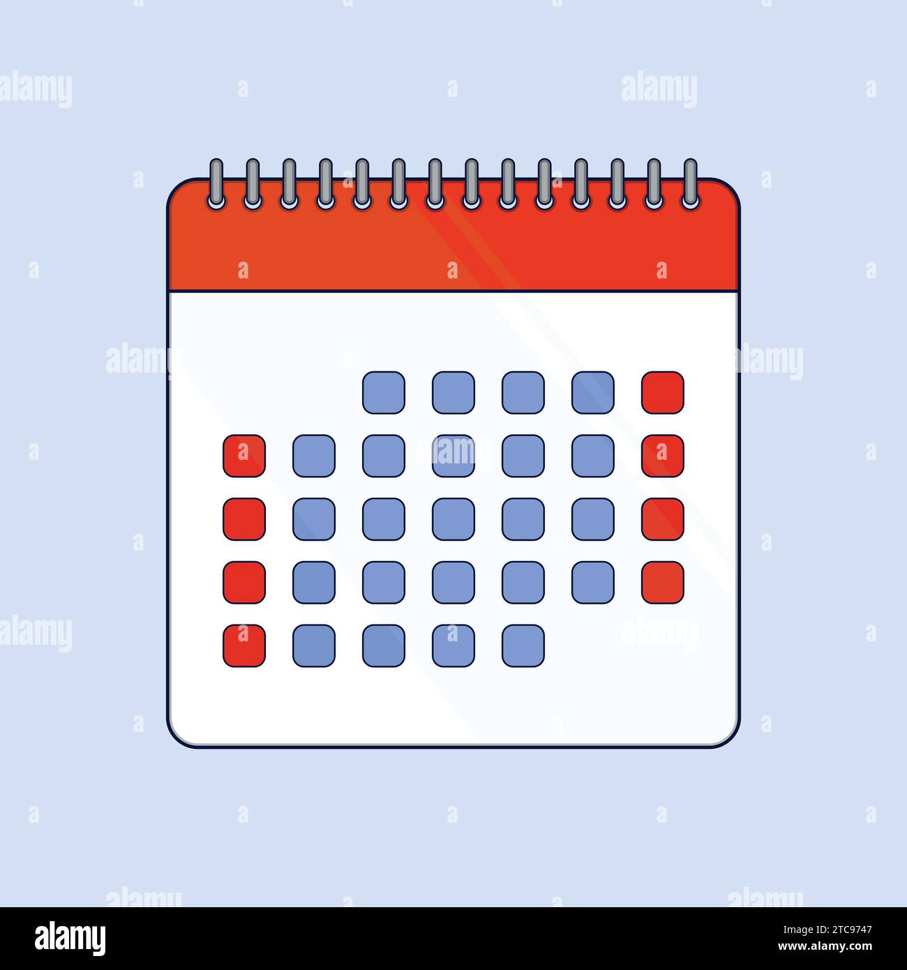 Flat Calendar Illustration Icon Vector Monthly Yearly Calendar Icon ...
