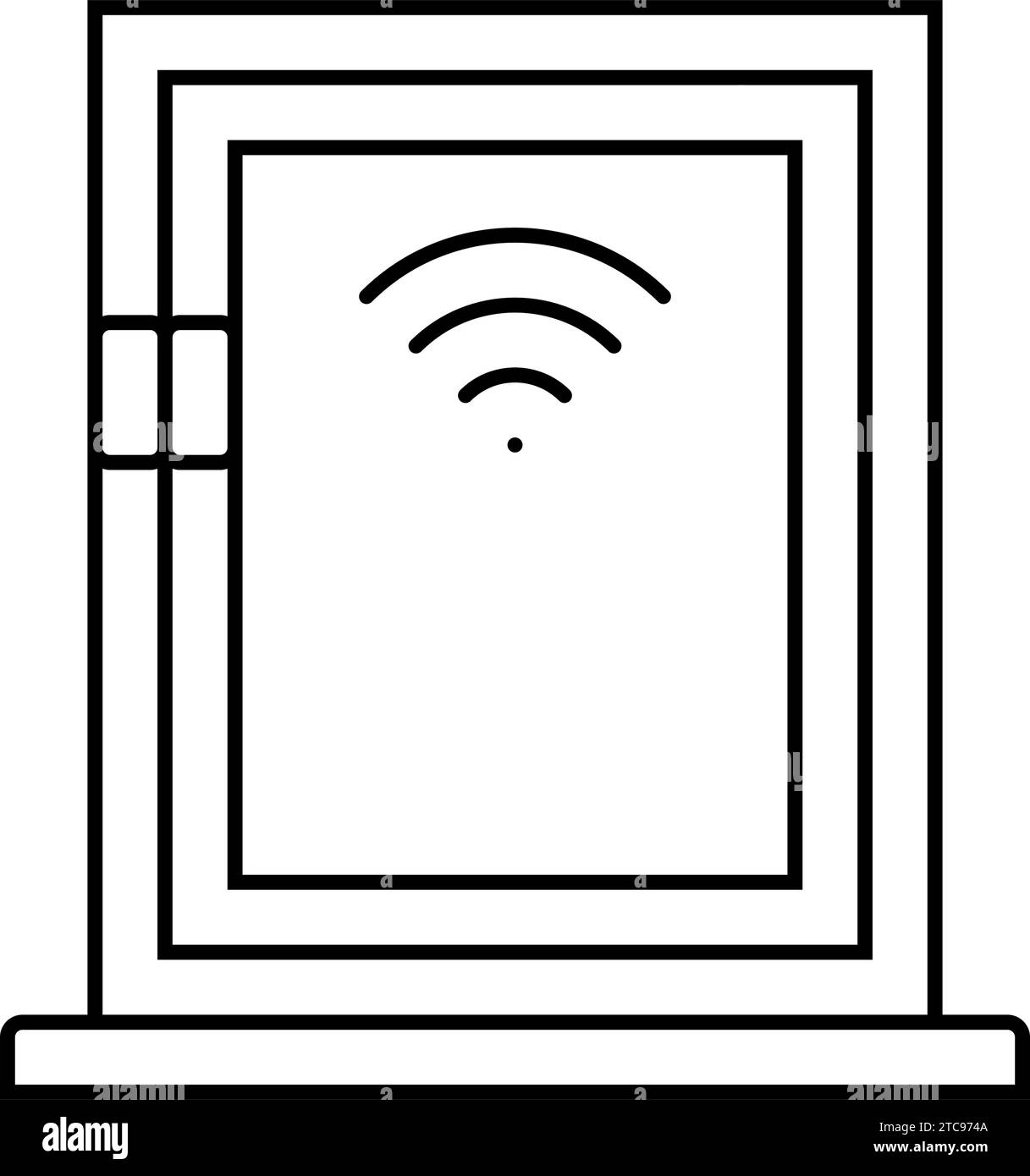 smart window sensor home line icon vector illustration Stock Vector ...