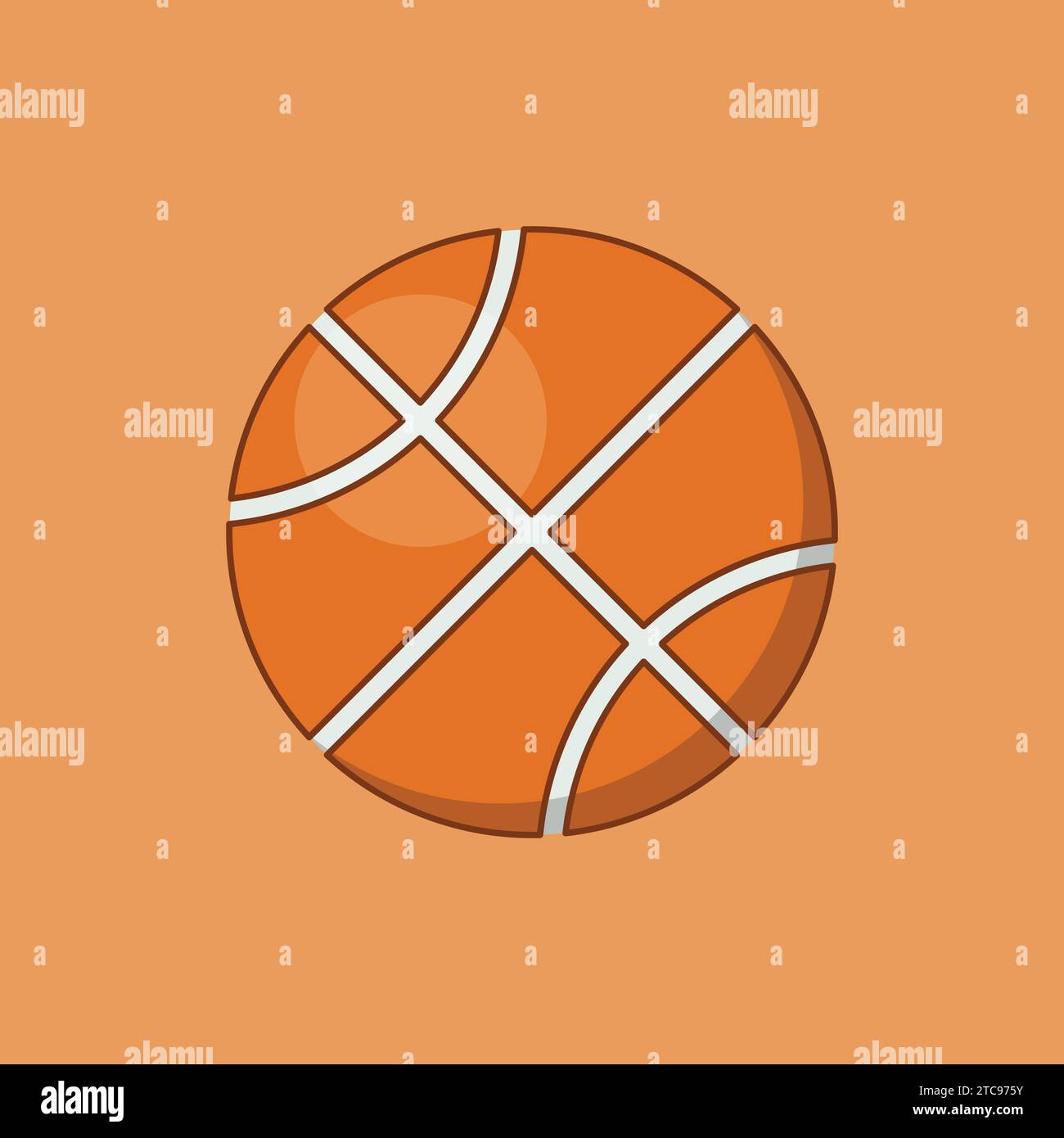 Flat Basketball ball Sports vector illustration Icon Stock Vector Image ...