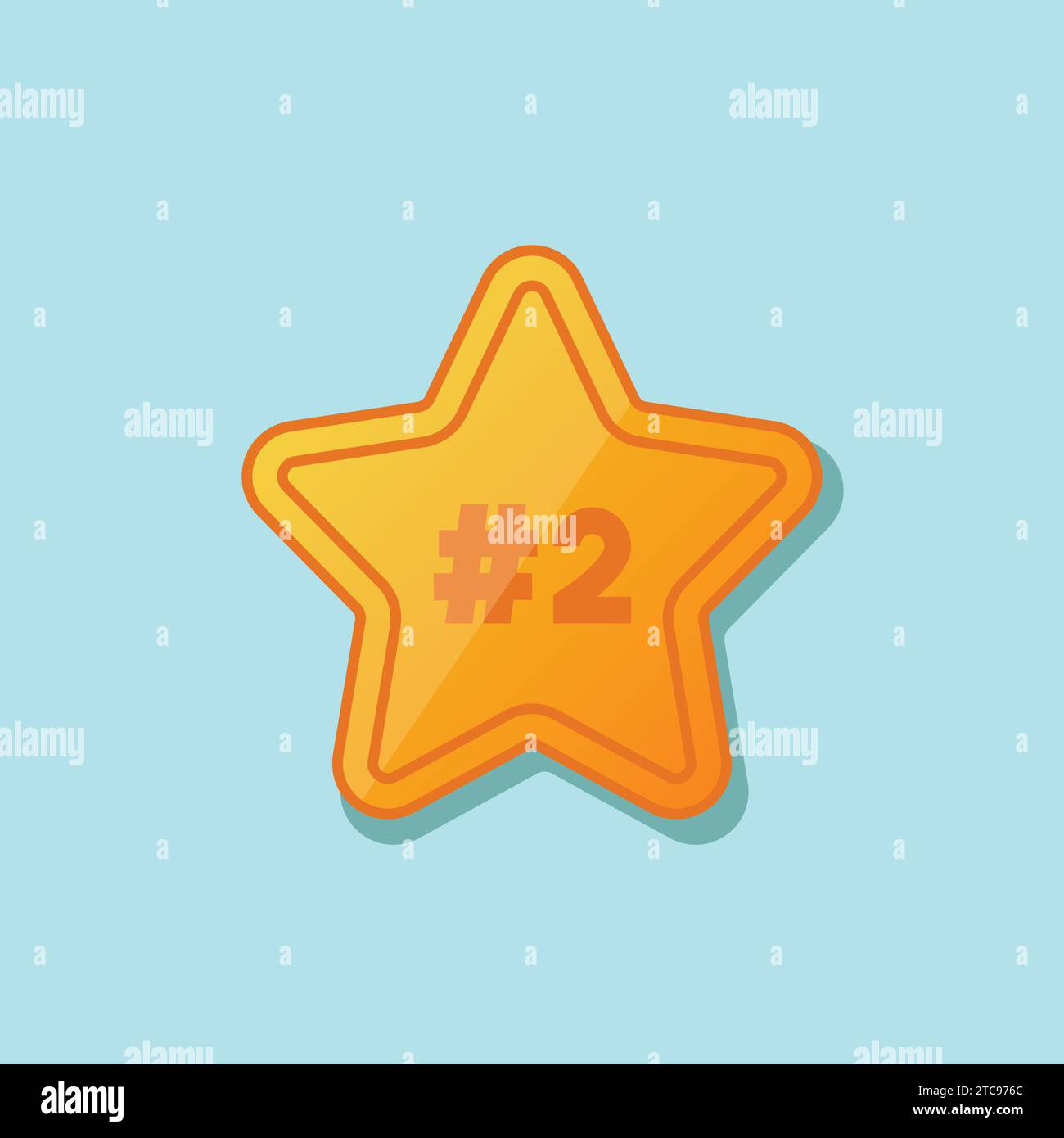 Second Price Golden Star for 2nd Position Vector Illustration Stock ...