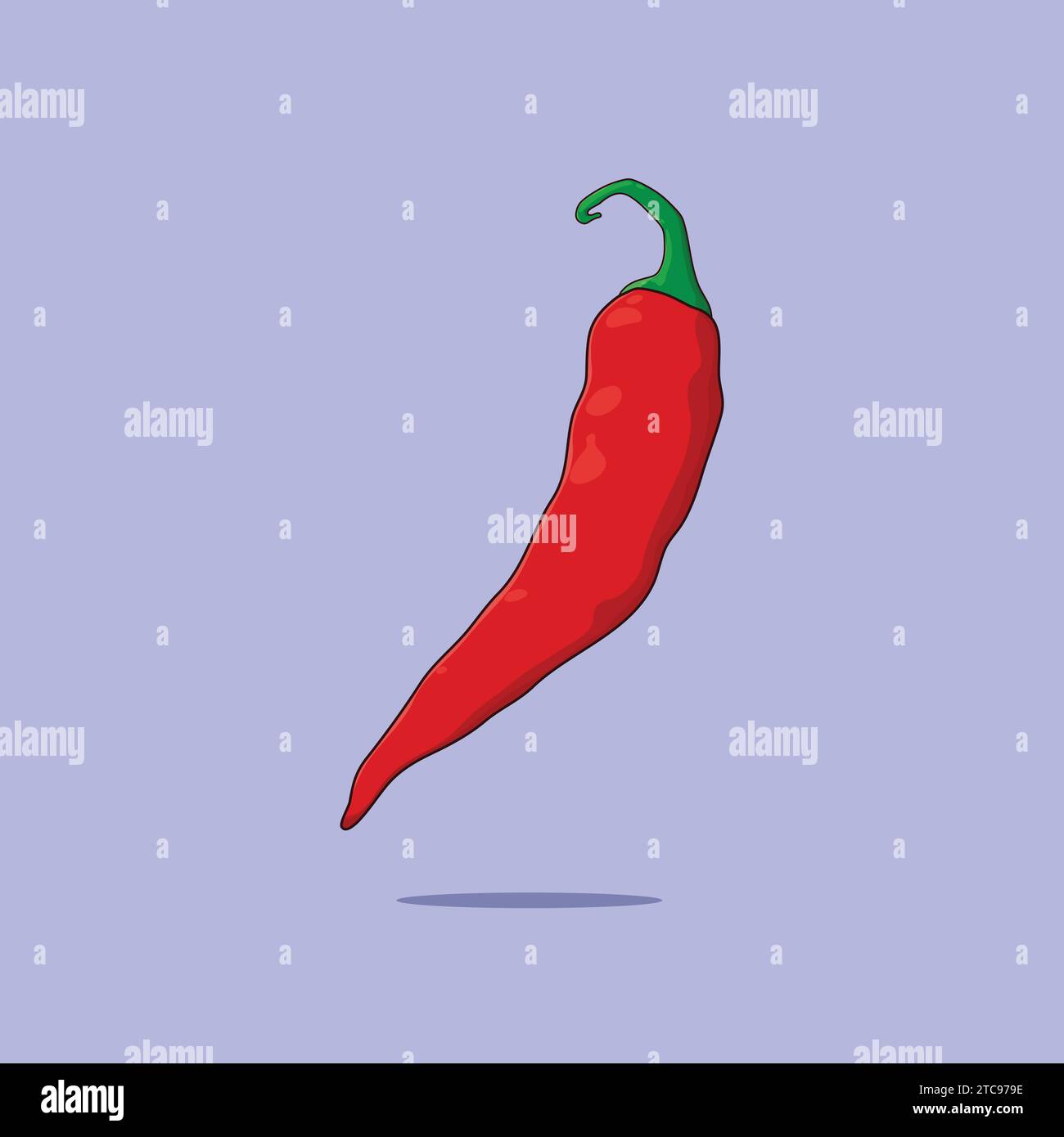 Fresh Red Spicy Chilli Vector Vegetable Illustration Icon Stock Vector ...
