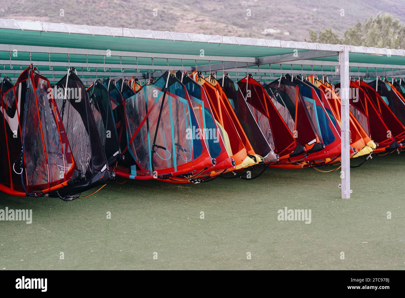 Windsurfing sails equipment hi-res stock photography and images - Alamy