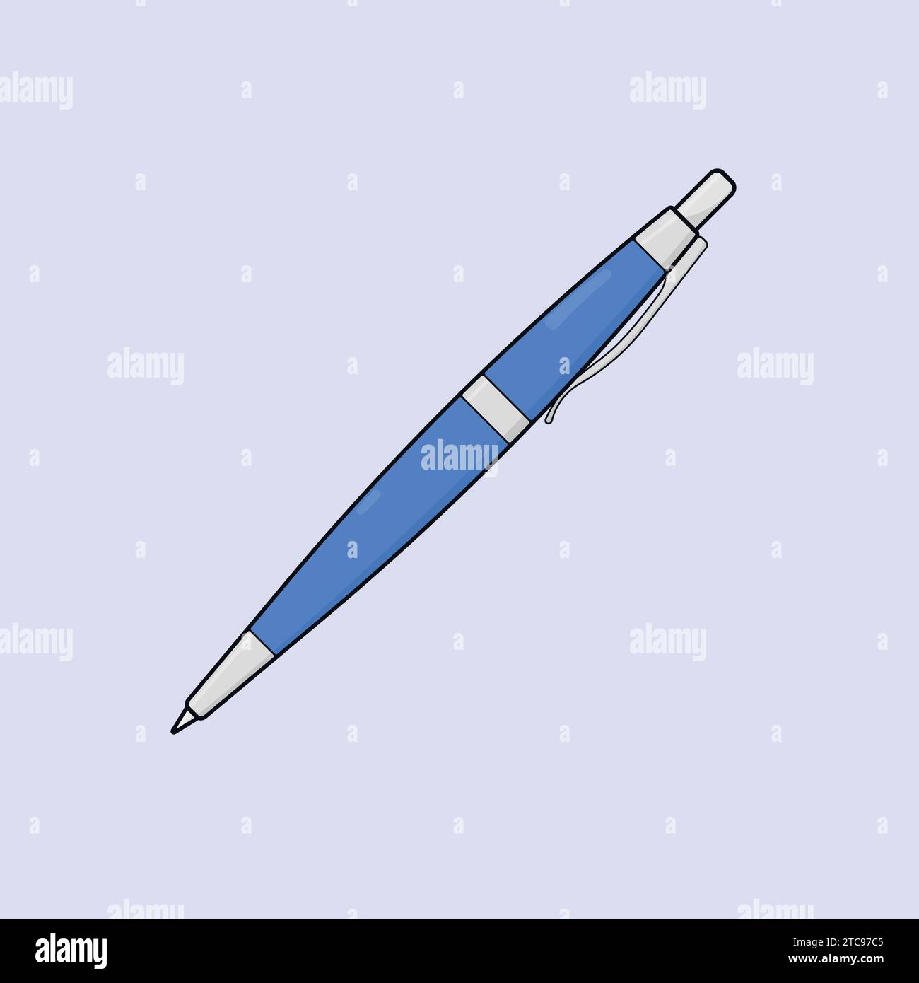Flat School Pen Illustration Vector Icon Ballpoint pen Stock Vector ...