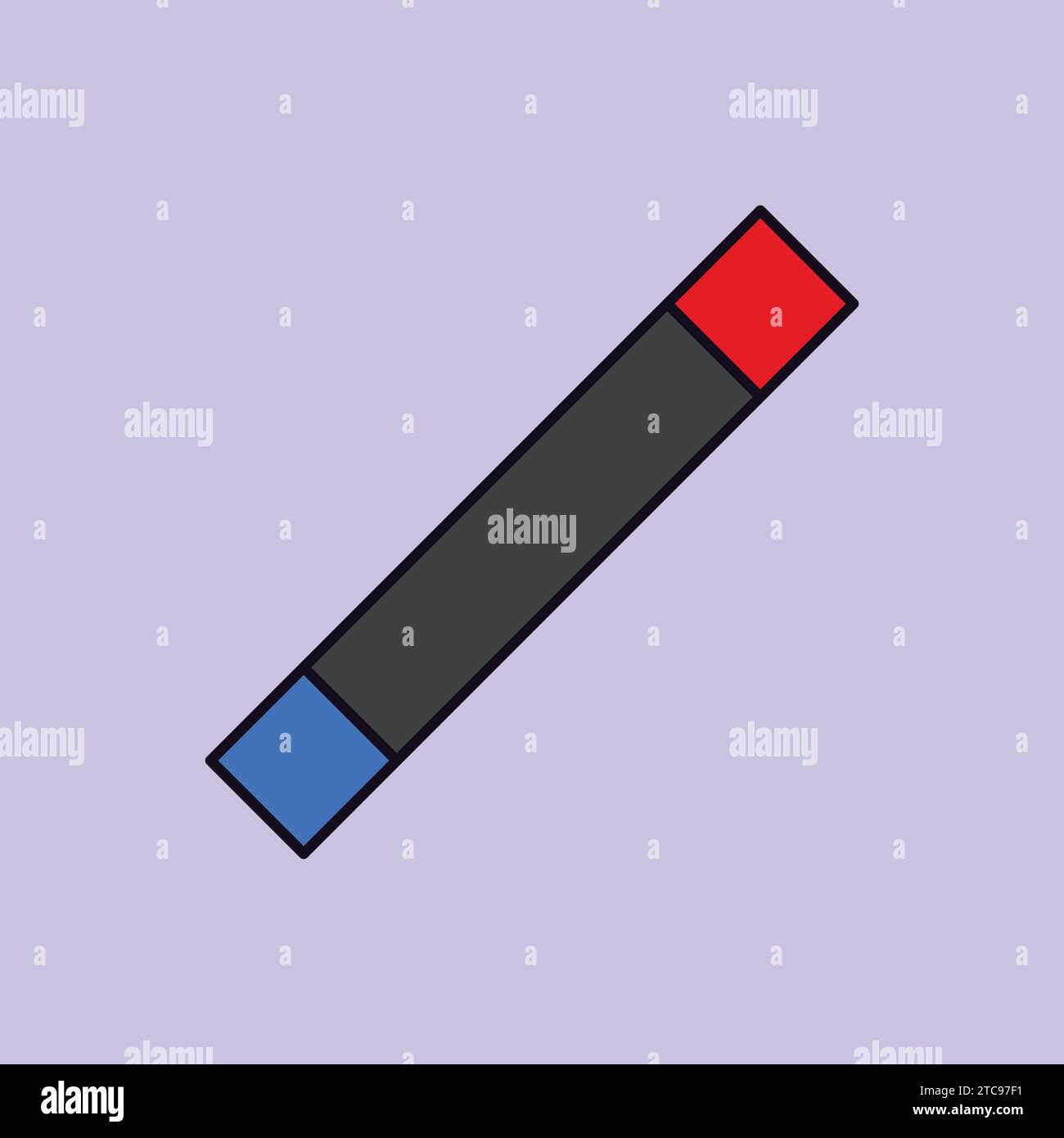 Flat Red Blue North South Magnet Icon Illustration Vector Stock Vector ...