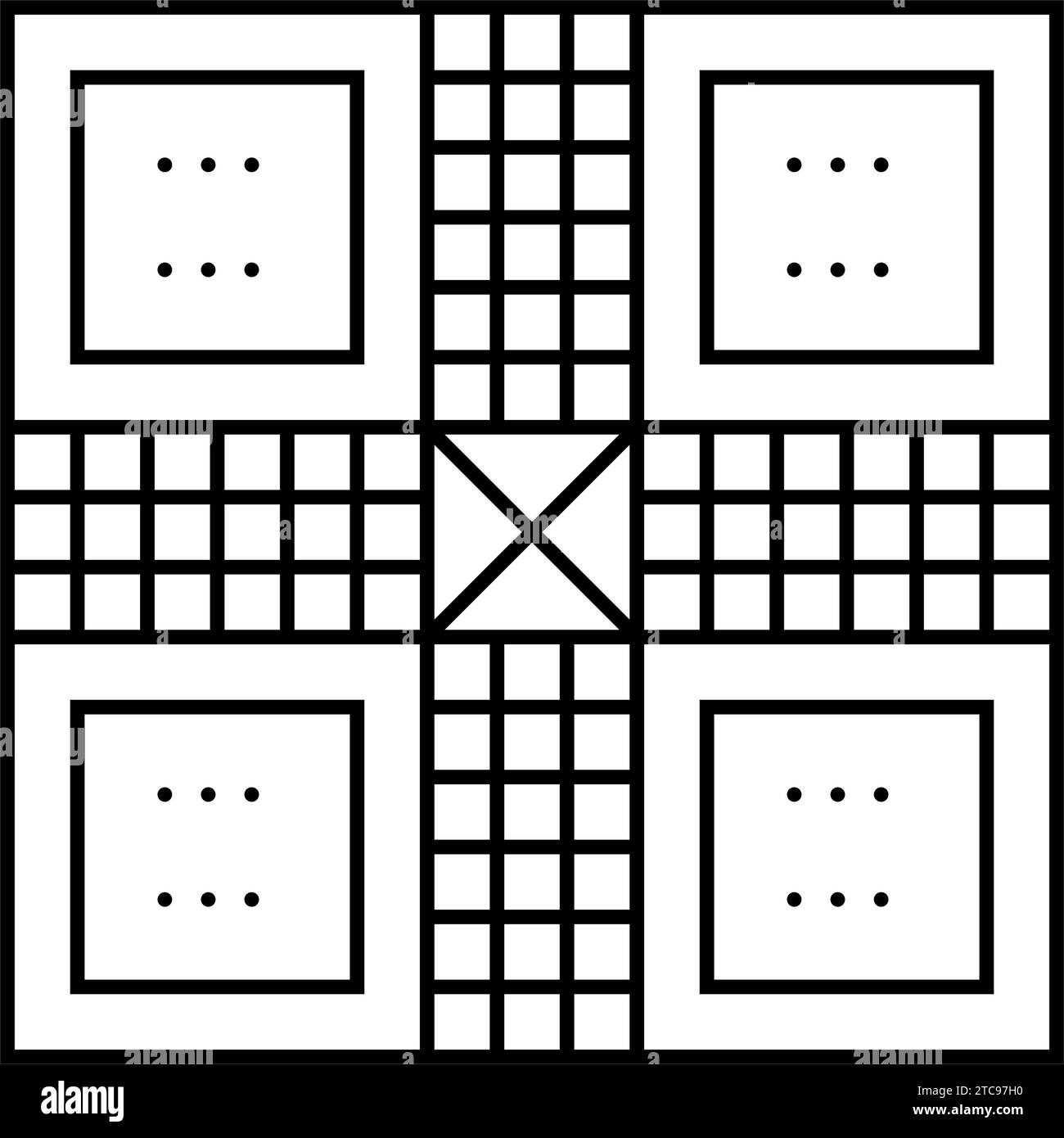 ludo board board table line icon vector illustration Stock Vector Image ...