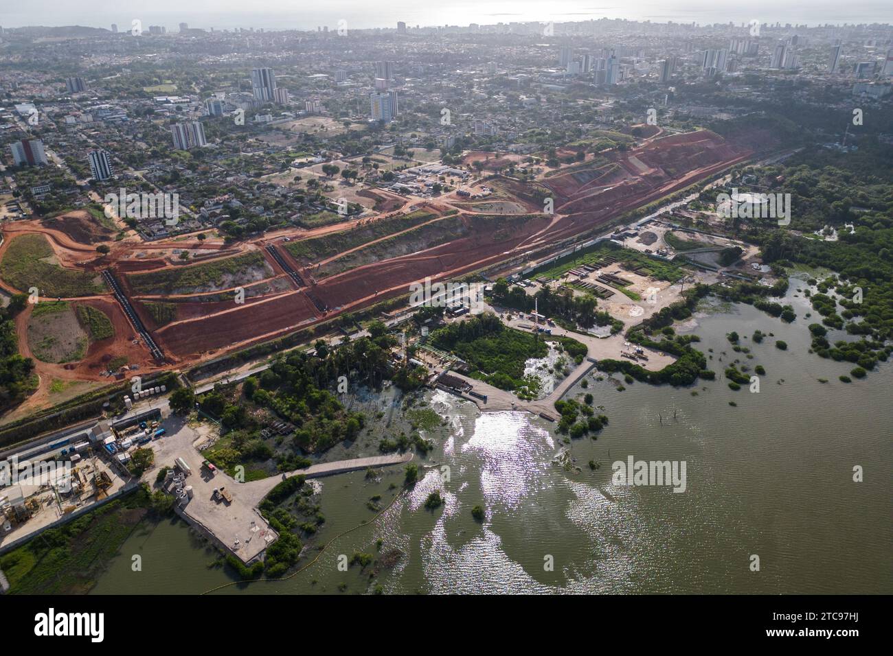Maceio, Brazil. 11th Dec, 2023. View of the area where the Braskem ...
