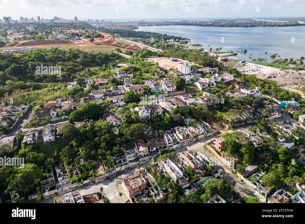 Maceio, Brazil. 11th Dec, 2023. Abandoned houses in the Bebedouro ...