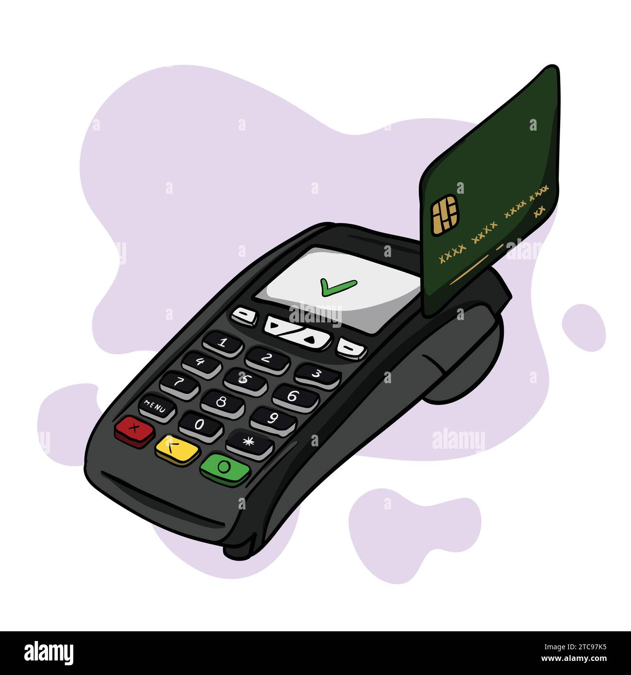 Vector illustration of electronic payments using terminal, smartphone ...
