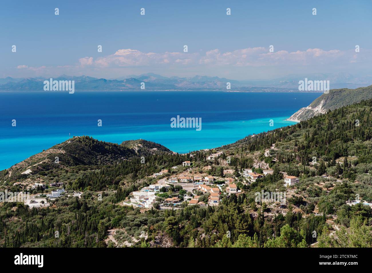 Coastal Village Overlooking the Azure Sea Stock Photo - Alamy