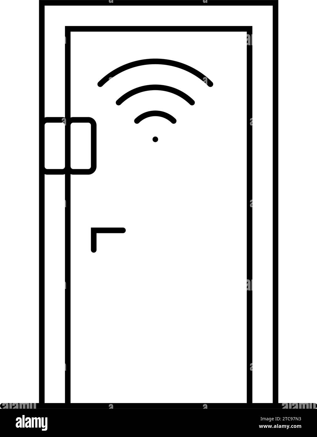 smart door sensor home line icon vector illustration Stock Vector Image ...