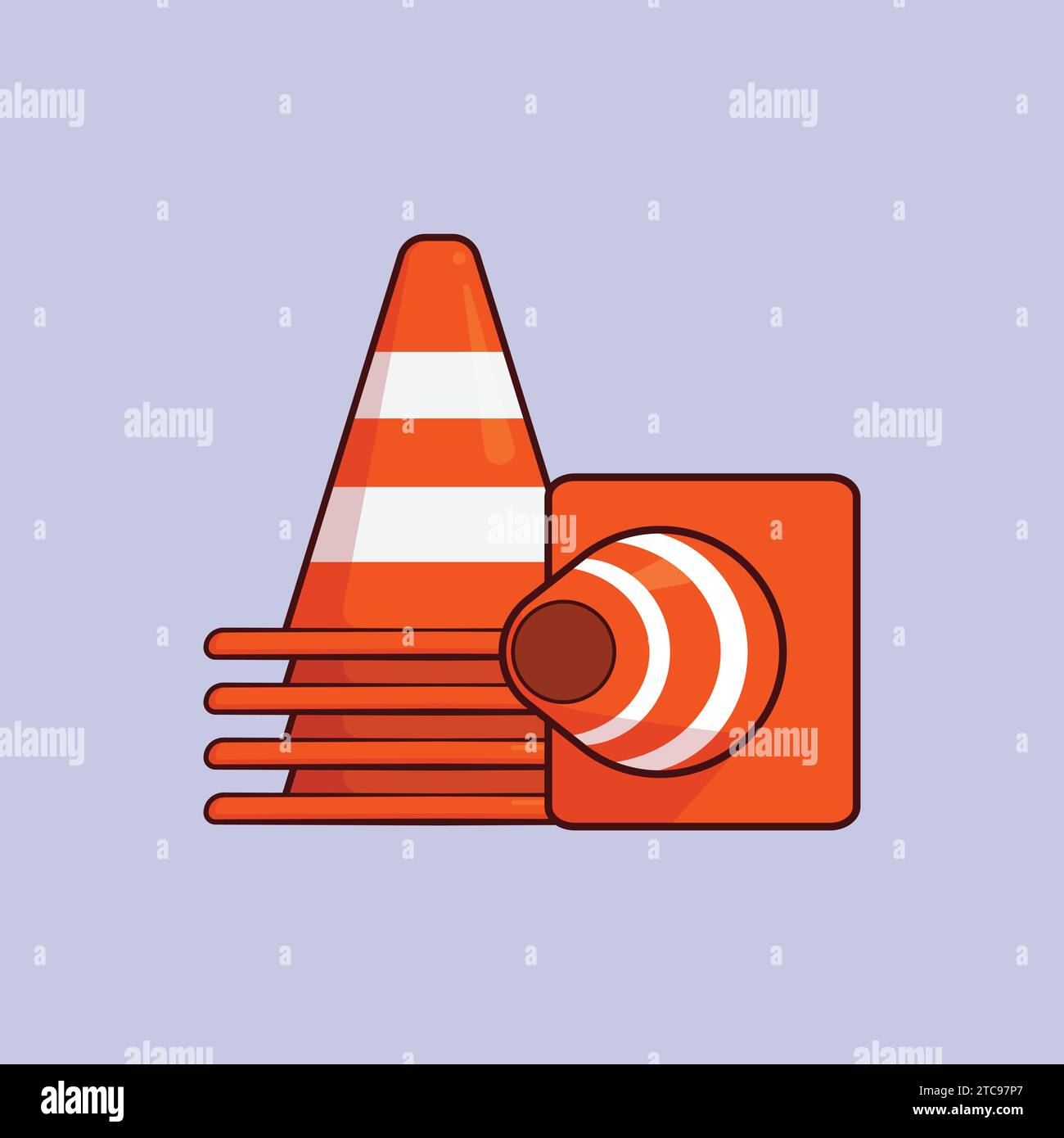 Flat Stack of Construction Barrier Vector Illustration orange barrier ...