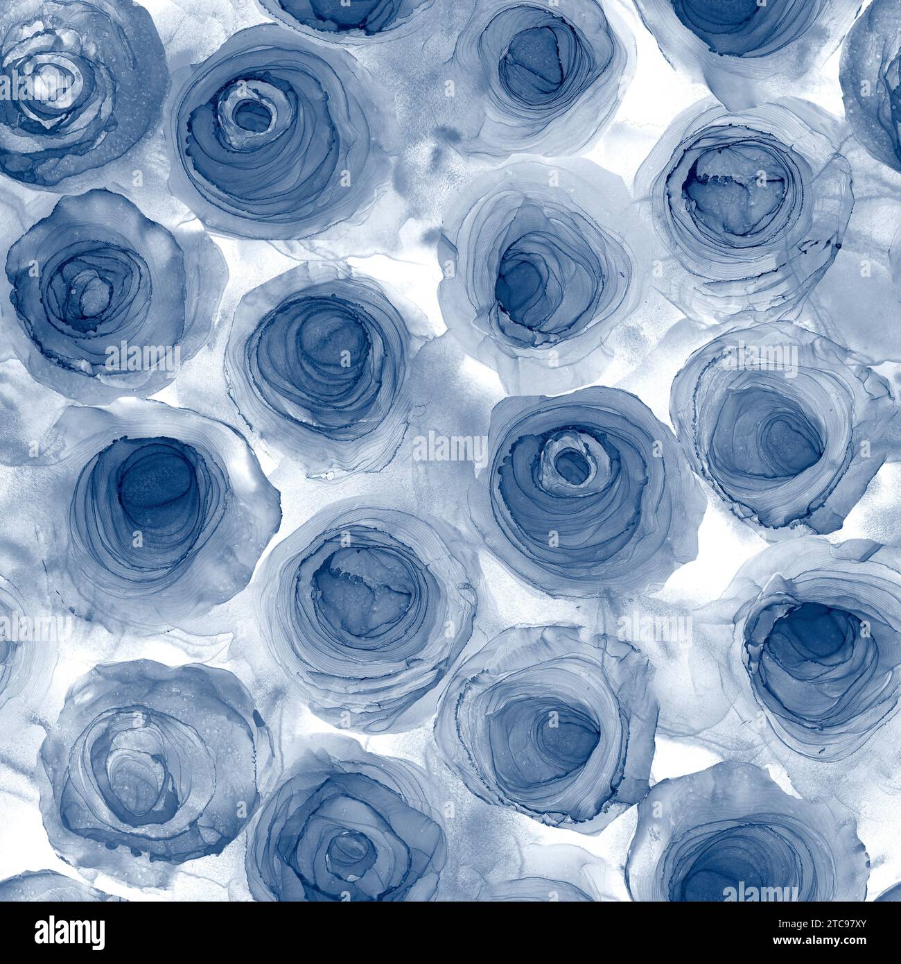 Abstract alcohol ink liquid roses stain luxury background. Navy blue ...