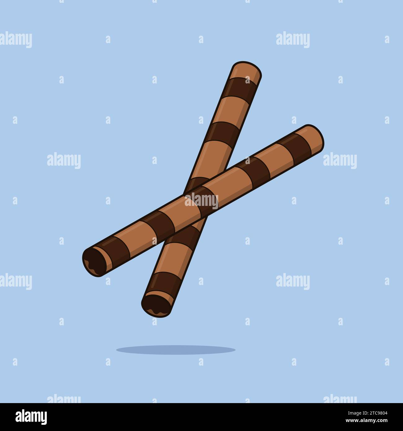 Sweet Chocolate Brown Wafer Stick role icon Vector Illustration Stock ...
