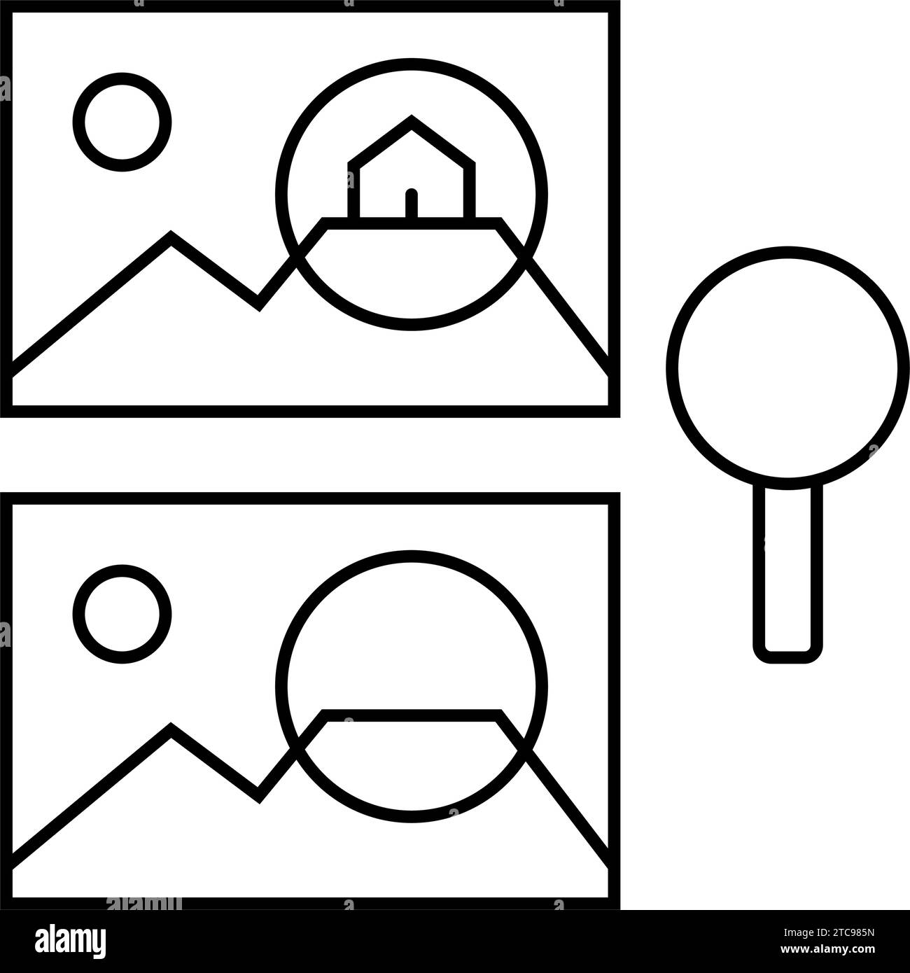 find the difference line icon vector illustration Stock Vector Image ...