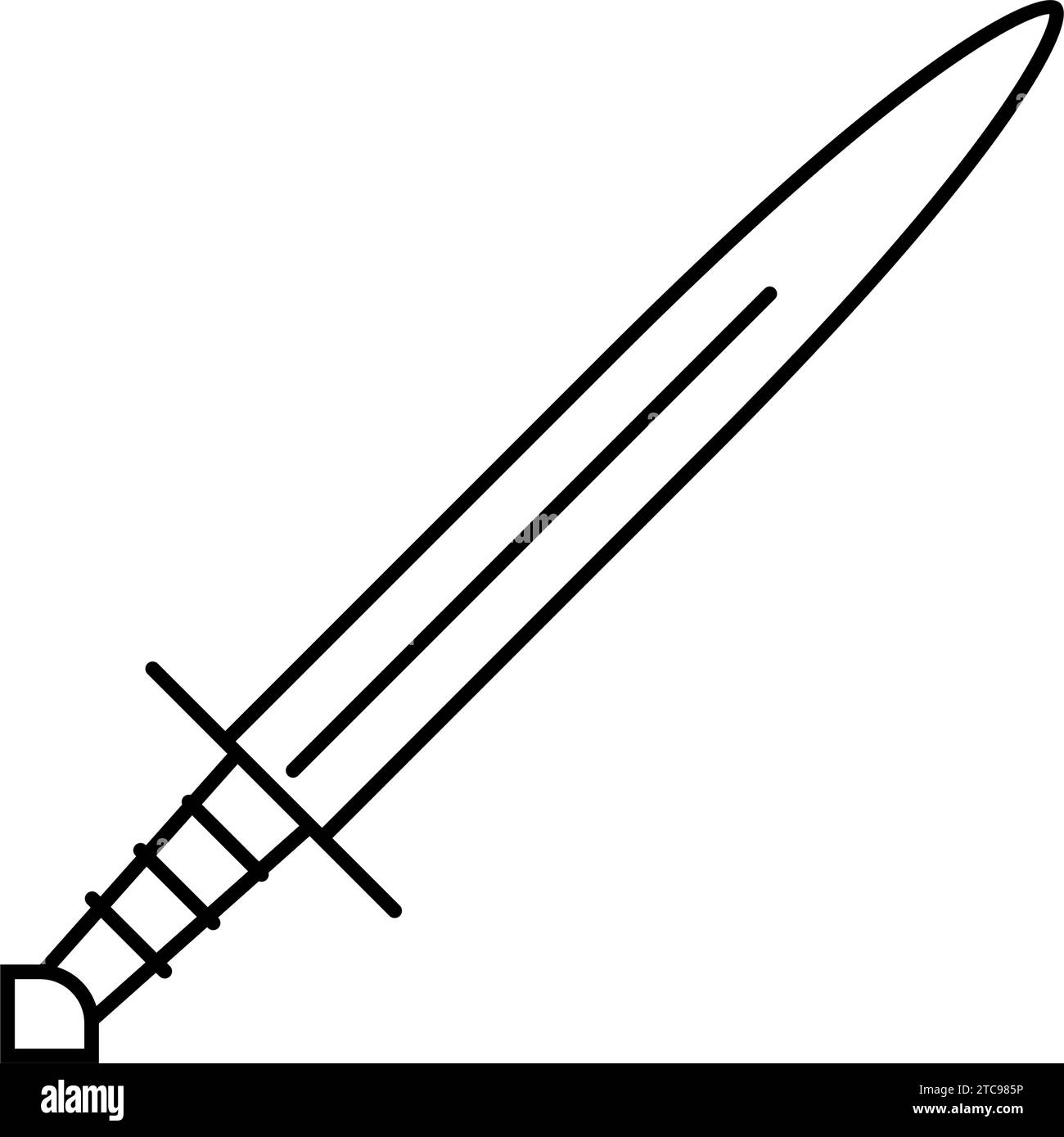 sword weapon war line icon vector illustration Stock Vector Image & Art ...
