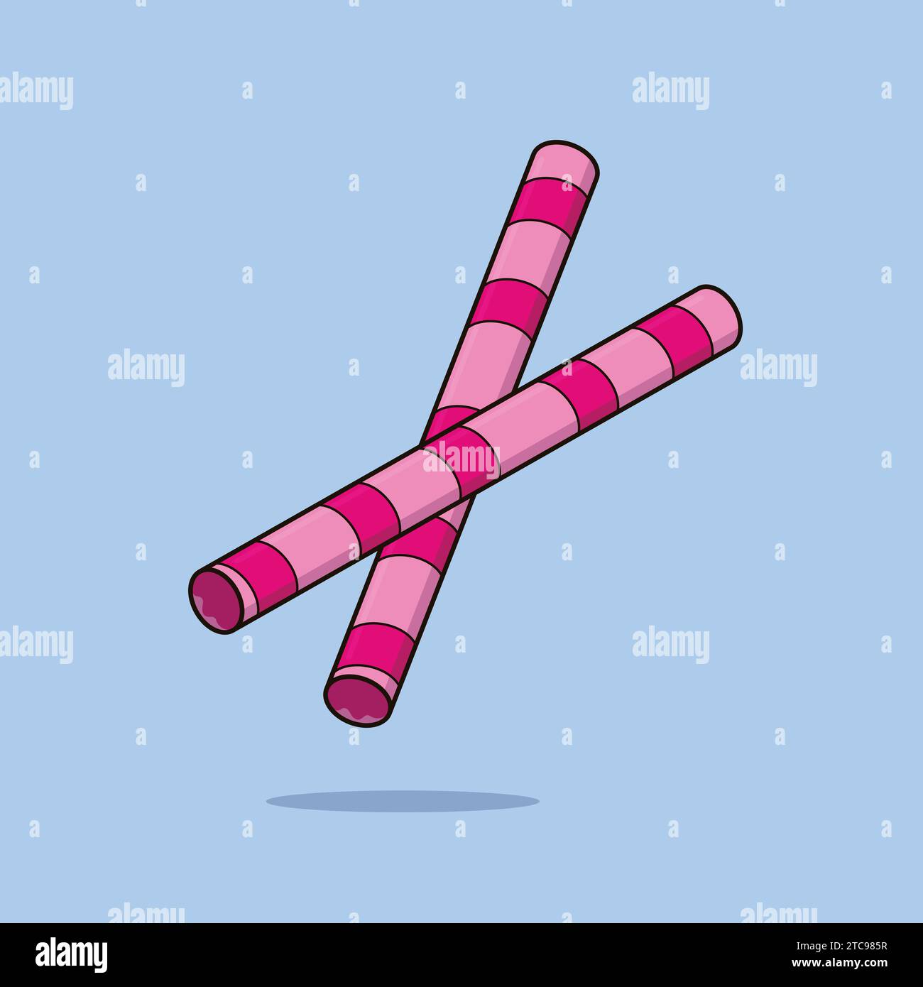 Sweet Strawberry Pink Wafer Stick role icon Vector Illustration Stock ...