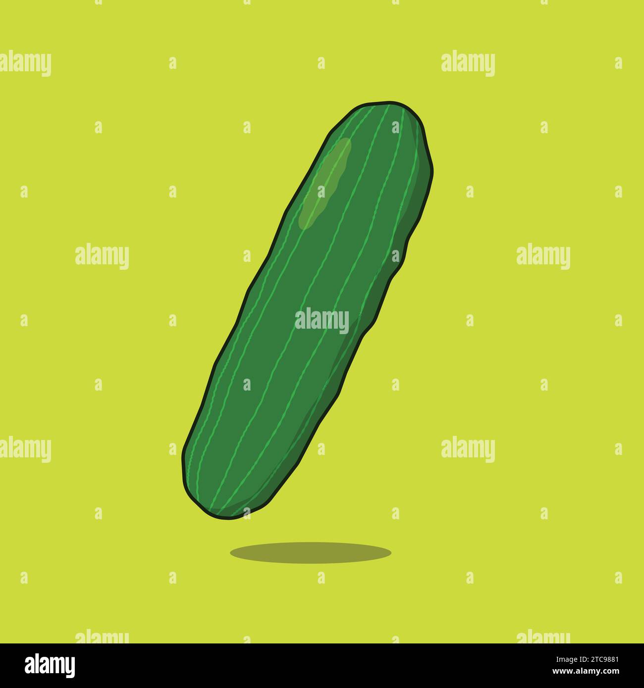 Fresh Cucumber Vegetable Illustration Icon Vector Stock Vector Image ...