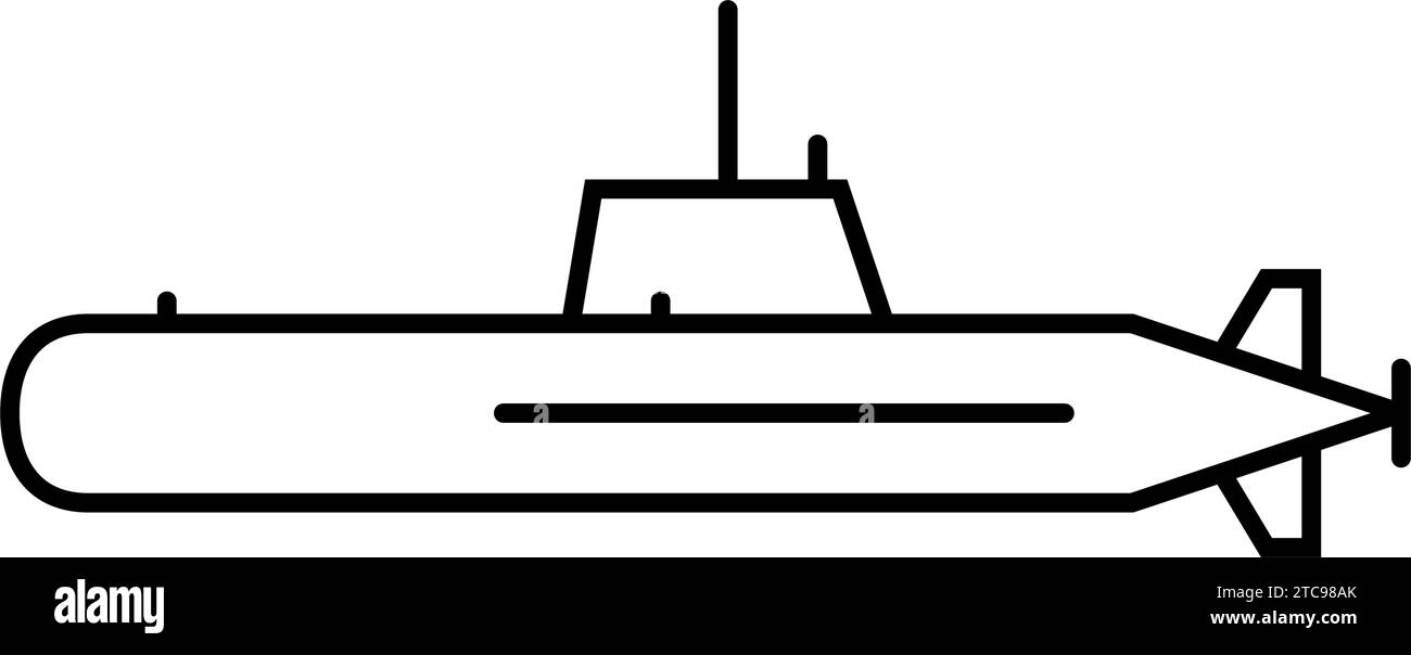 submarine weapon war line icon vector illustration Stock Vector Image ...