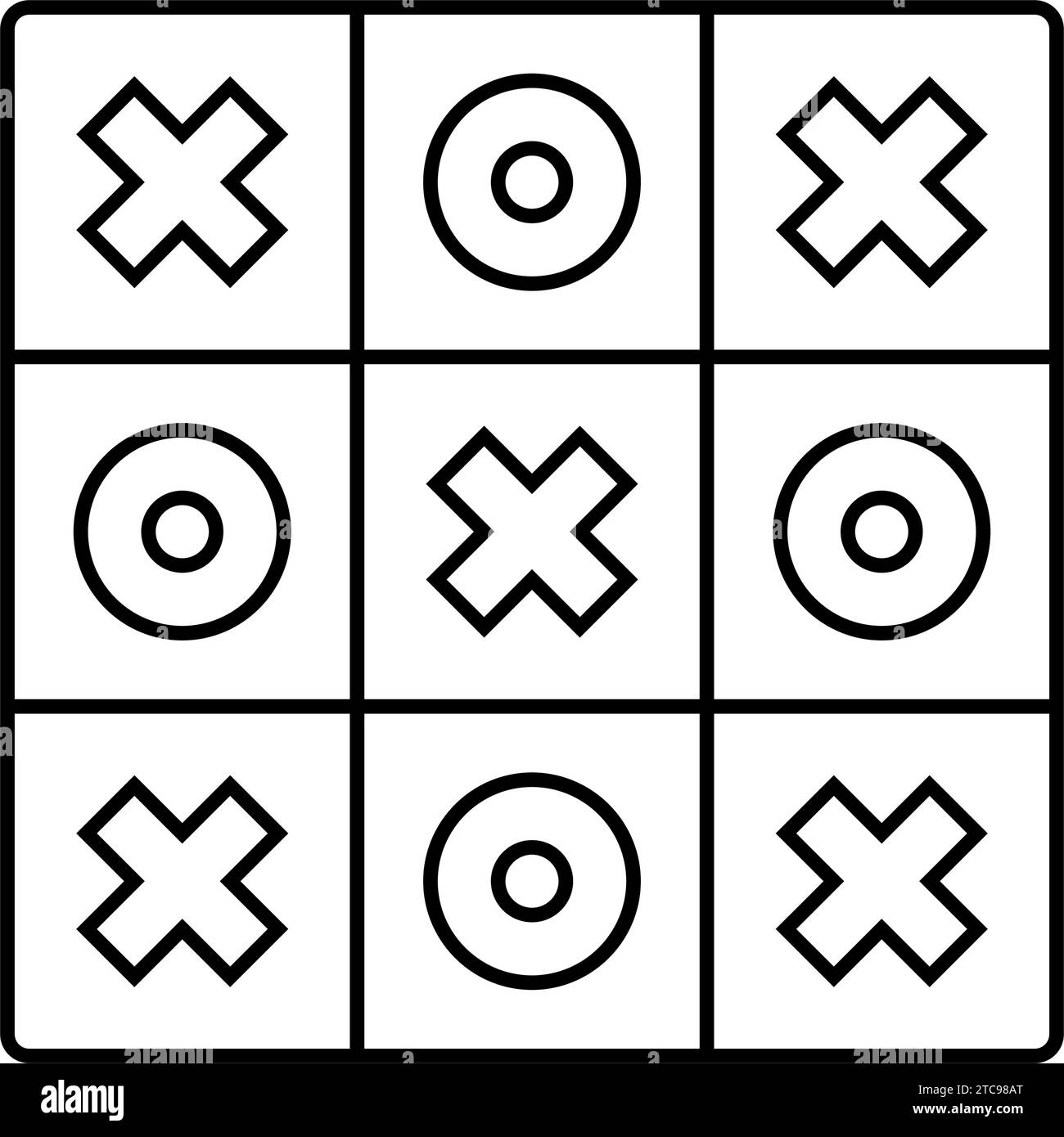 tic tac toe game line icon vector illustration Stock Vector Image & Art ...