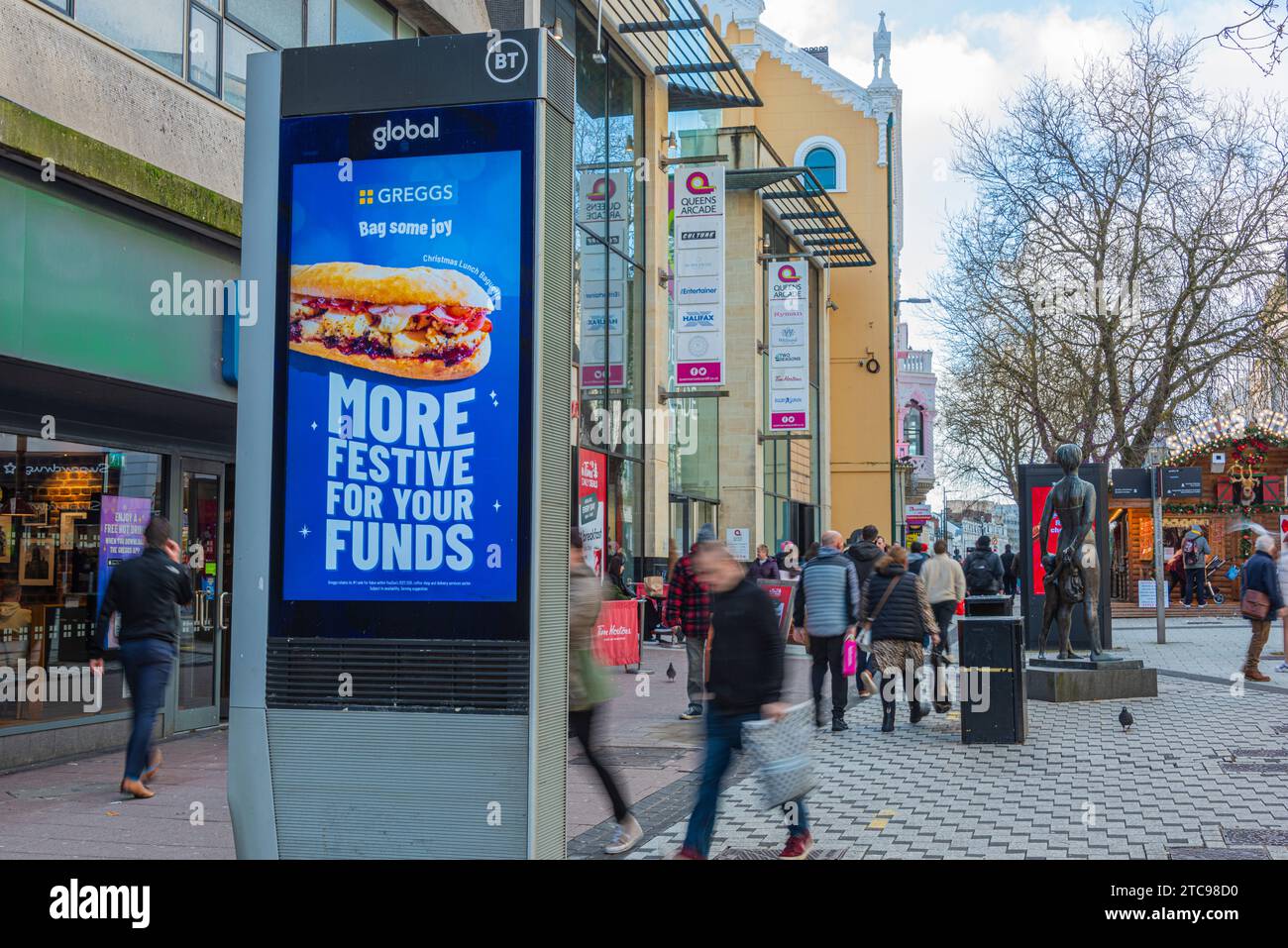 Christmas-themed digital street advertising displays in central Cardiff ...